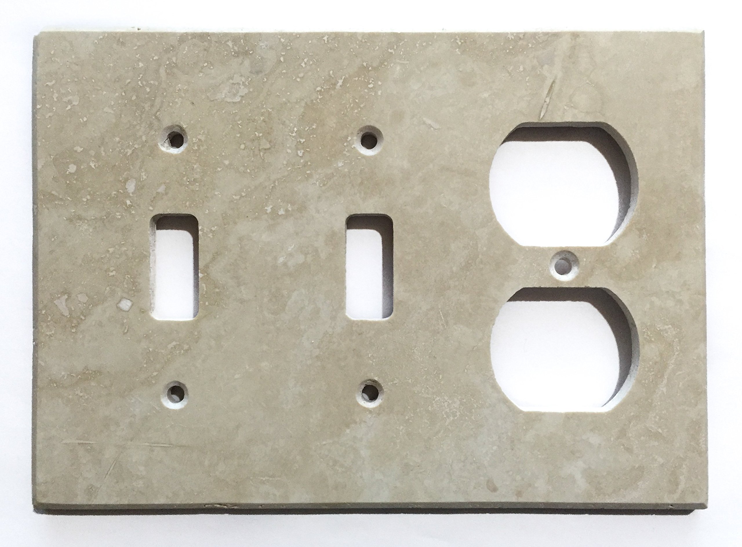 Ivory Light Travertine Switch Plate Cover (DOUBLE TOGGLE DUPLEX ...