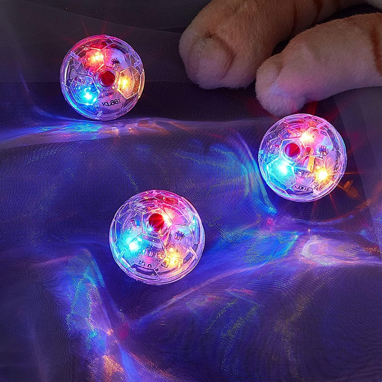 Amazon.com : 3Pcs LED Flashing Ball Ghost Hunting Cat Ball Motion Light ...