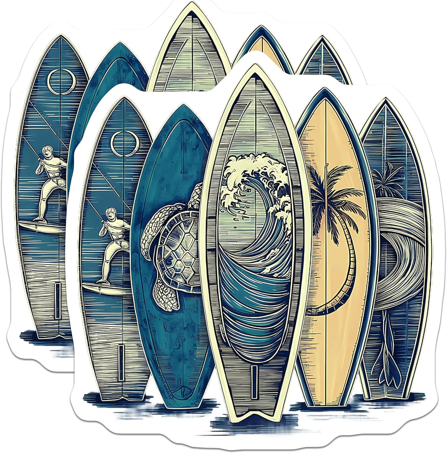 Amazon.com: (2 Pack) Surfboard Art Magnets - Coastal Beach Decor ...