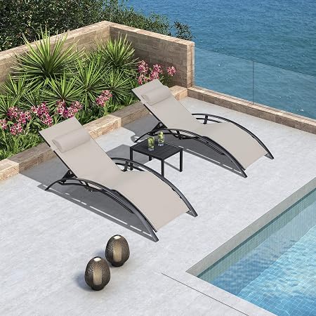 Amazon.com: Grand patio Outdoor Chaise Lounge Sunbathing Chair Lounger ...