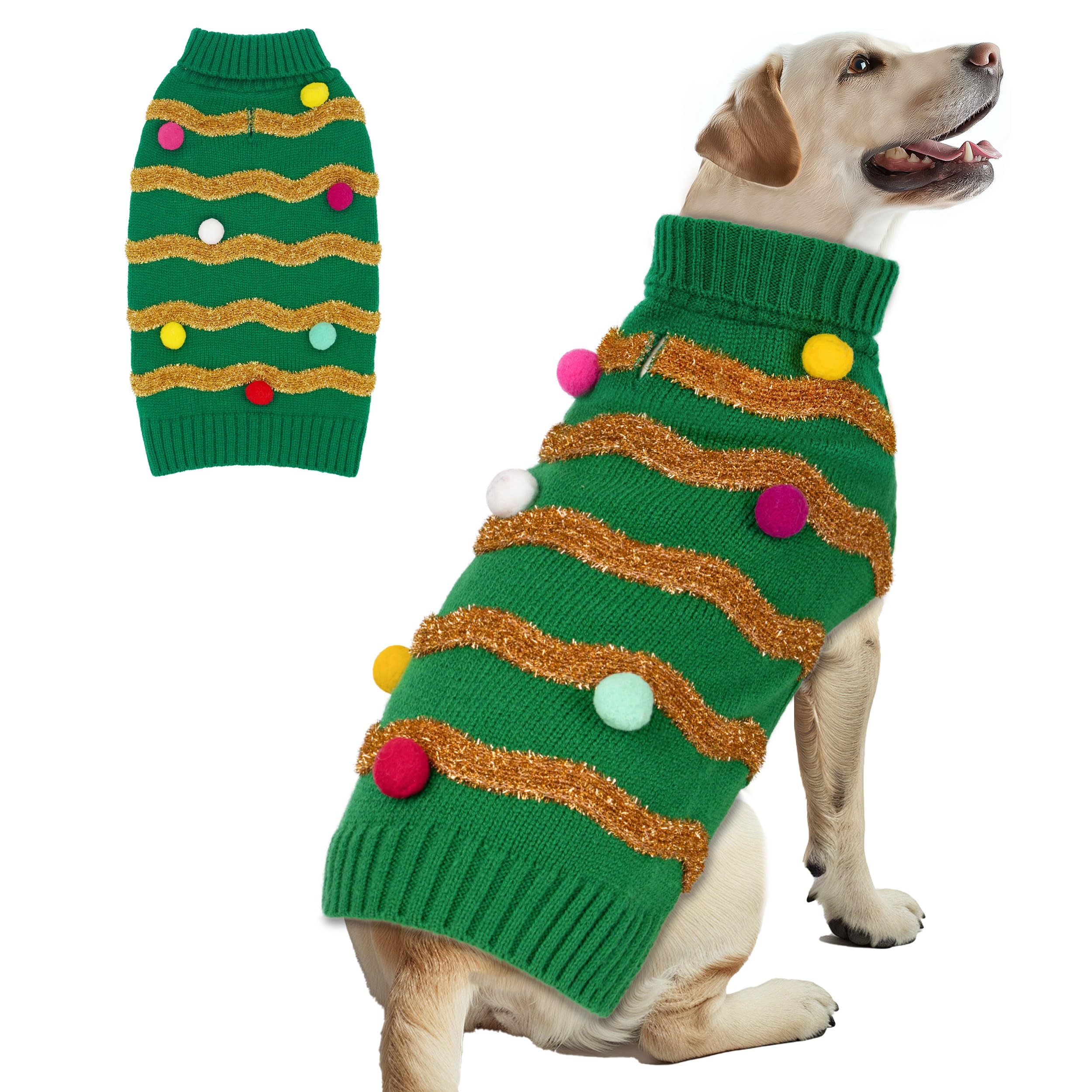 Amazon.com : cyeollo Dog Christmas Sweater Warm Dog Sweaters for Large ...