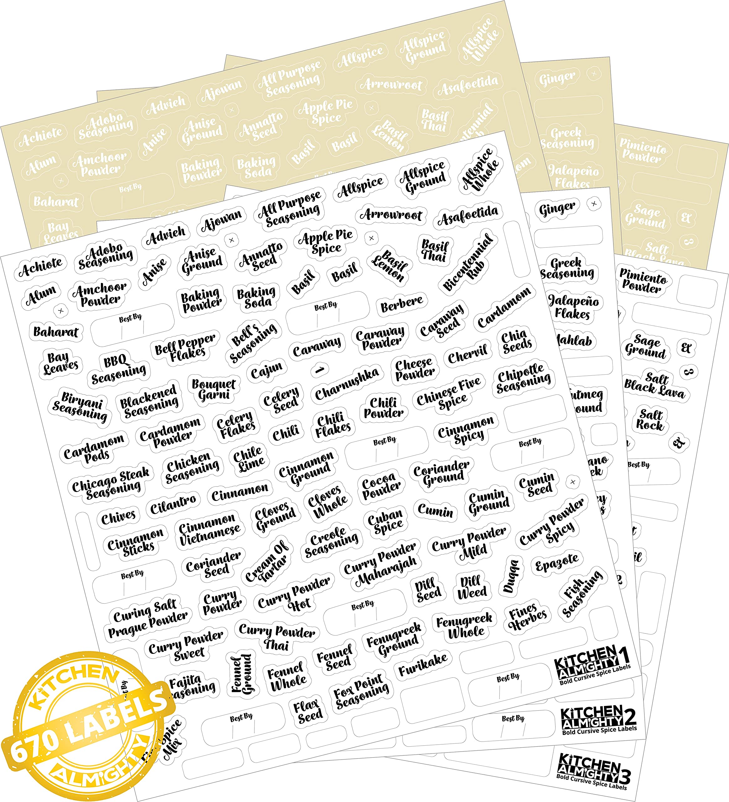 670 Labels: 498 Spice Names +...B092Q3BFZQ | Encarguelo.com