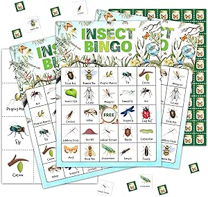 Amazon.com : Insects Bingo Cards for Adults, Natural Bugs Bingo Games ...