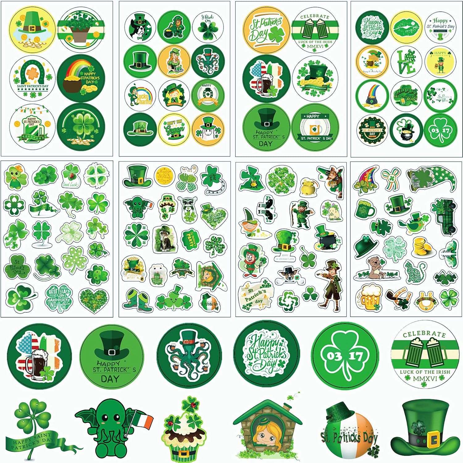 Amazon.com: 333PCS St Patricks Day Stickers, Shamrock Stickers, St ...