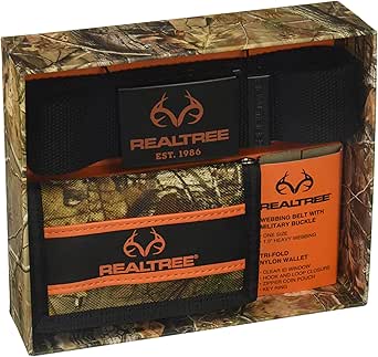 Real Tree Men's Web Belt with Realtree Xtra Camouflage Wallet Gift Set ...