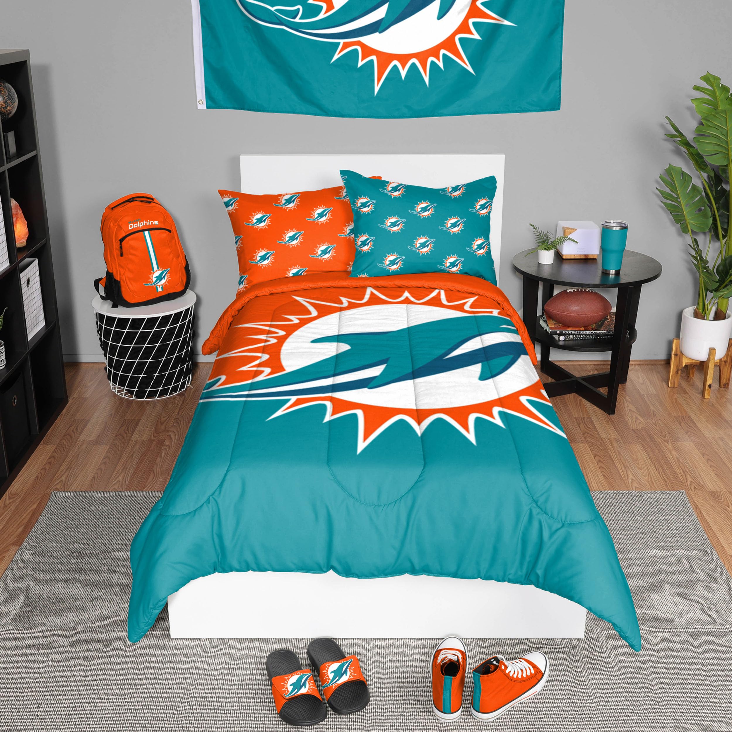 Snapklik.com : Miami Dolphins NFL Team Color Bed In A Bag Comforter ...