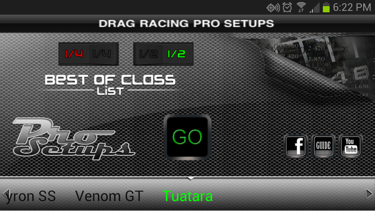 Aplicación Drag Racing Pro Setups 1.6 en Amazon Appstore