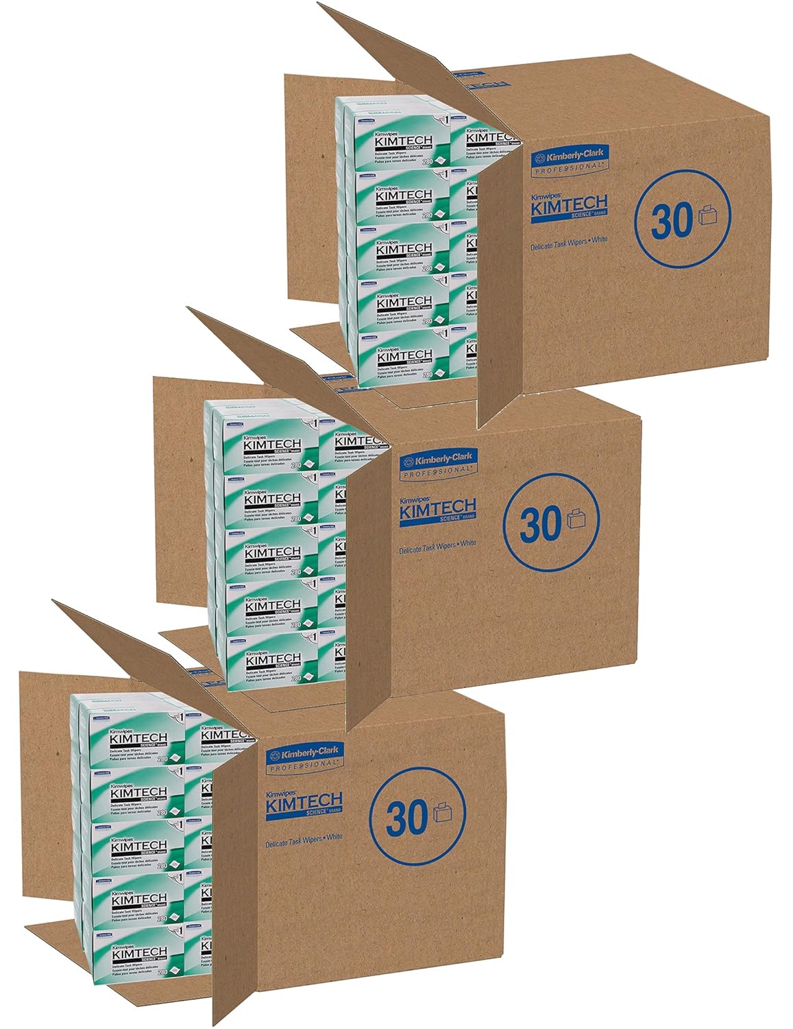 Kimtech 34120 Kimwipes Delicate Task Wipers, 1-Ply, 4 2/5 x 8 2/5, 280 ...