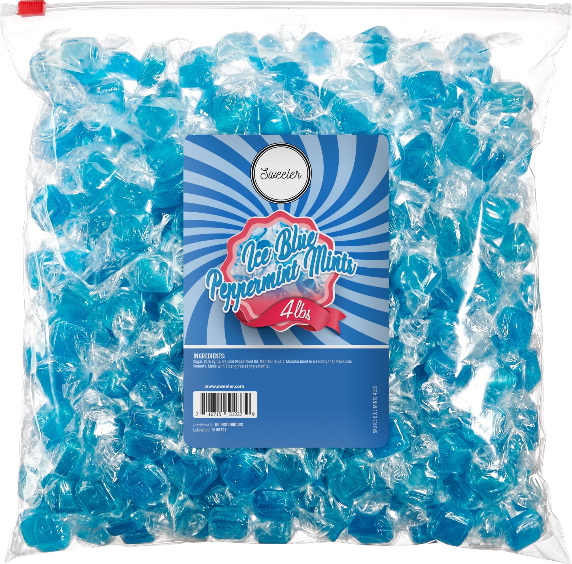 Amazon.com : Ice Blue Peppermint Square Mints, Individually Wrapped ...