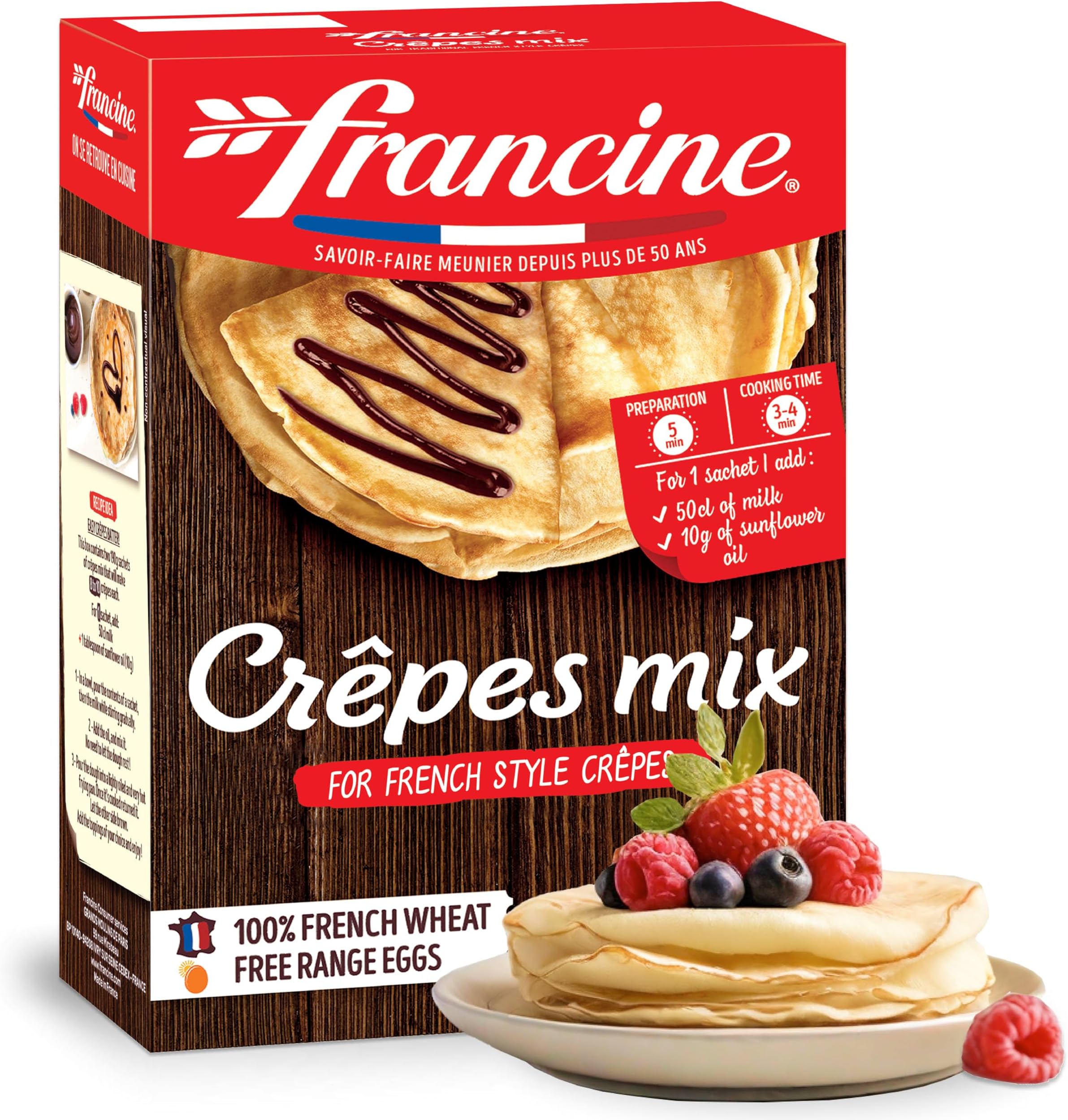 Amazon.com : Francine French Crepe Mix-Makes 20 Sweet Crepes, 13 oz ...