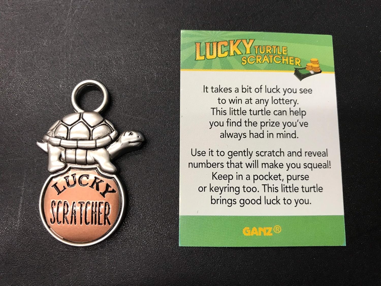 Amazon.com: Ganz Lucky Turtle Scratcher Charm for Lottery Scratch-Off's