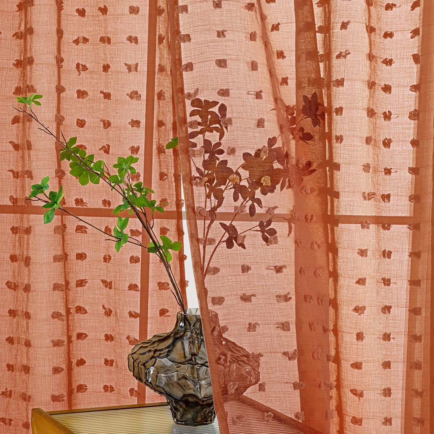 Amazon.com: Rust Red Curtains for Living Room, Farmhouse Rustic Window ...