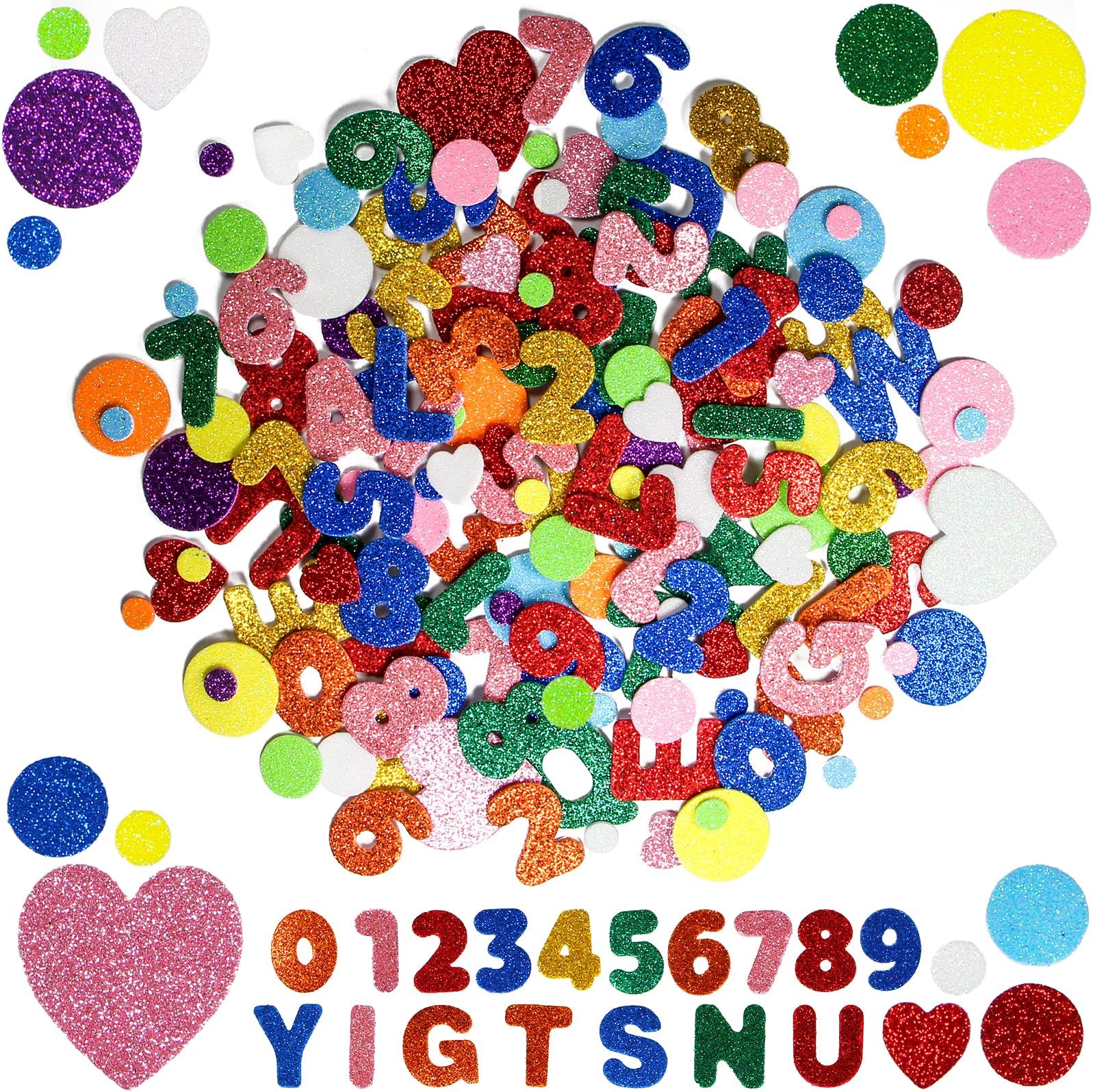 Zasvec Lettere Alfabeto Gomma Glitter 281 Pezzi Lettere Autoadesive ...