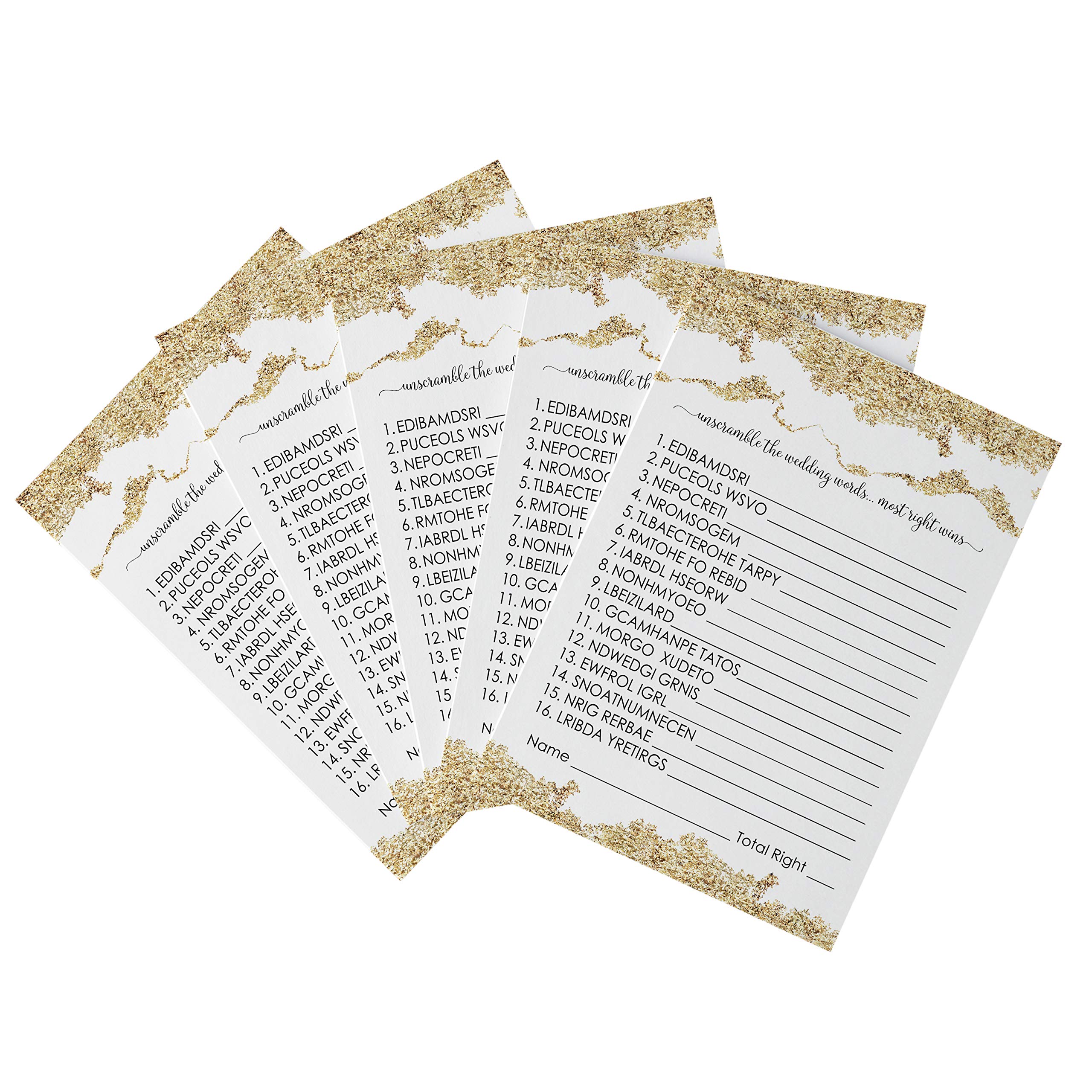 Buy Gold Confetti Bridal Shower Games 25 Pack Word Scramble Cards buy-gold-confetti-bridal-shower-games-25-pack-word-scramble-cards