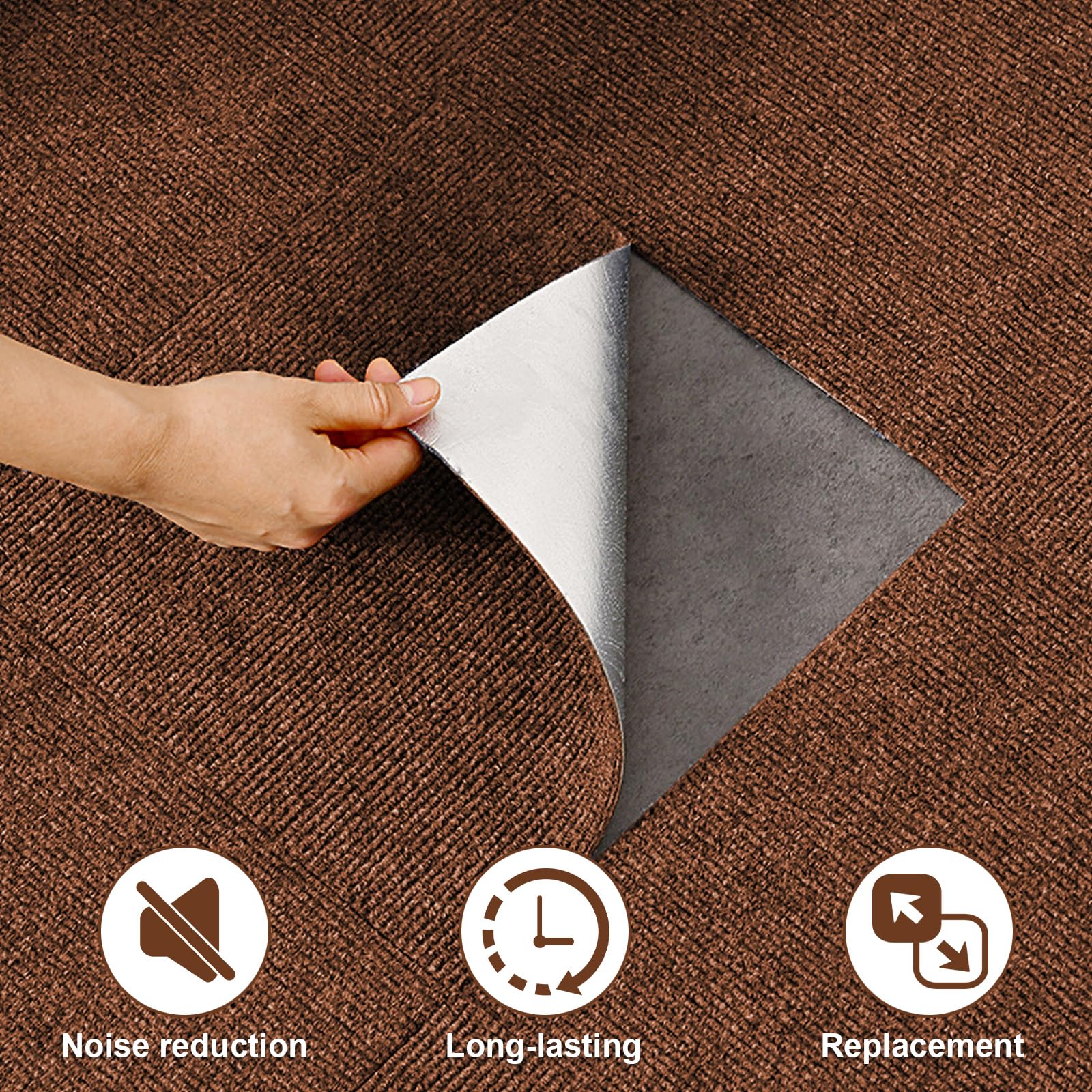 Snapklik.com : 36 Pack Peel And Stick Carpet Tiles Squares 12" X 12 ...