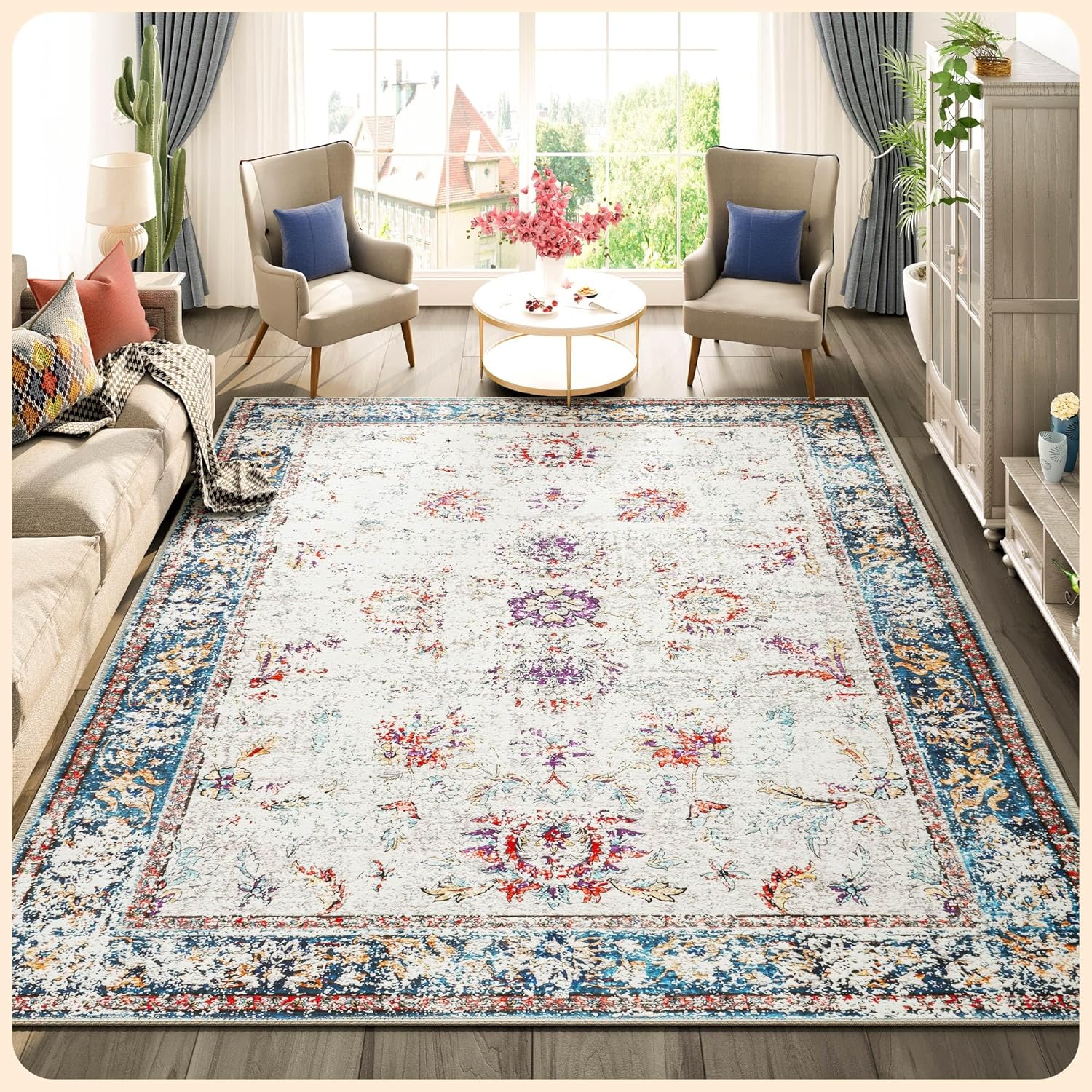 Amazon.com: Istana Large Rug 9x12 - Multi Colors Living Room Rug ...