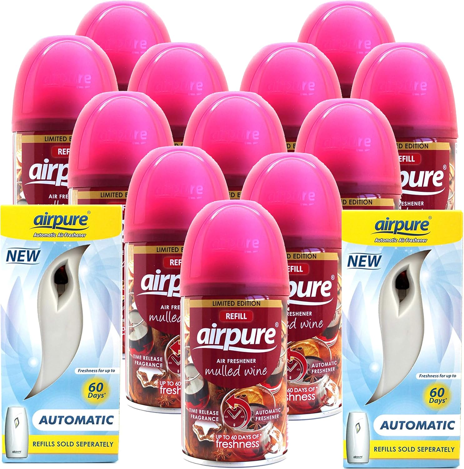 airpure FRESHMATIC AUTOMATIC SPRAY REFILLS 250ML MULLED WINE : Amazon ...