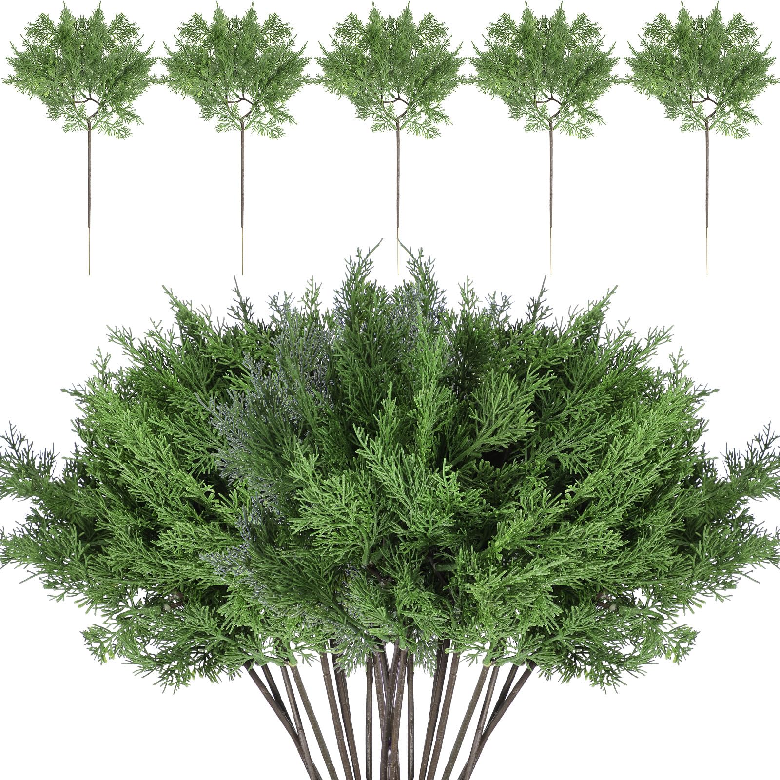 Amazon.com: Christmas Fake Juniper Cedar Pine Branches, 17 x 9 Inches ...