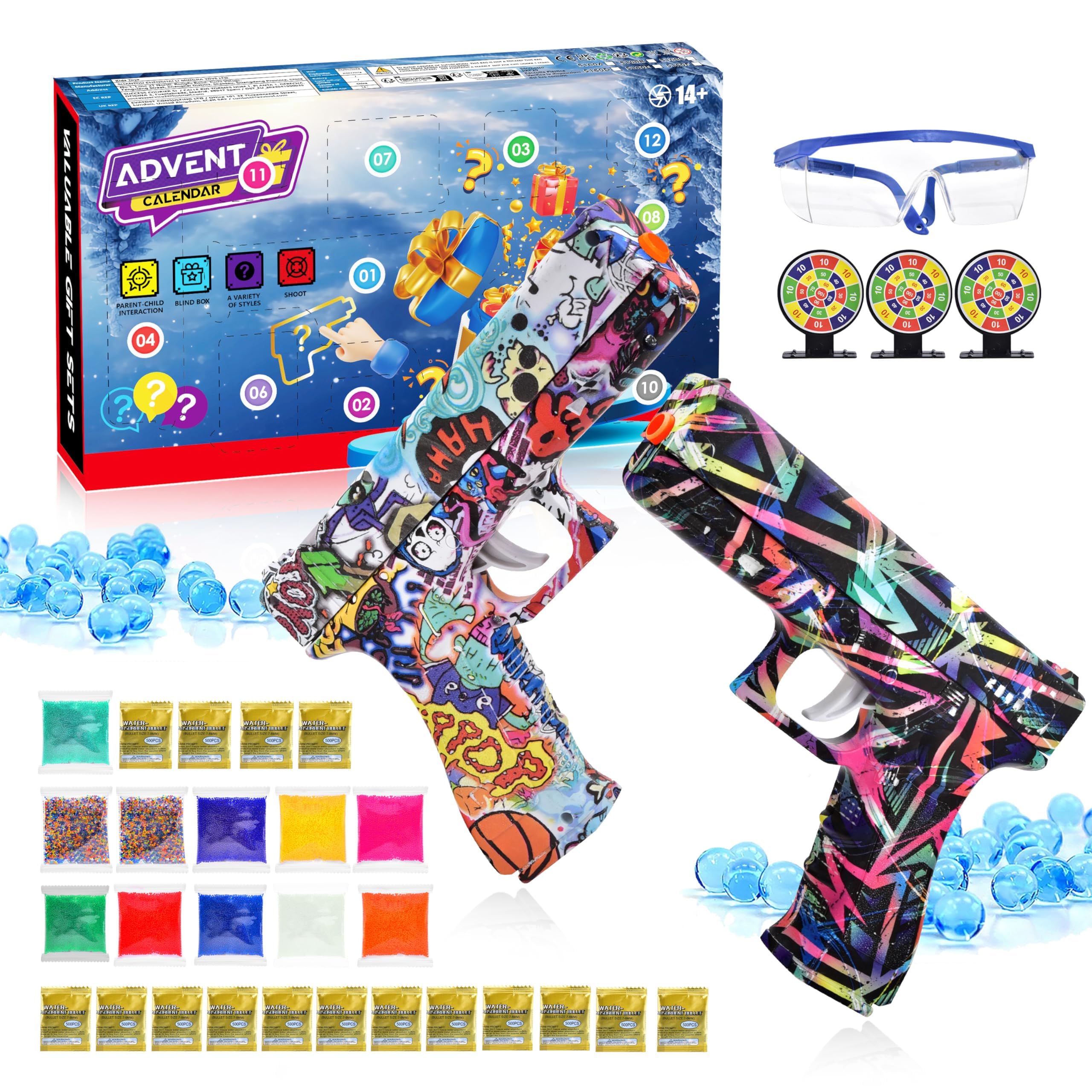 Amazon.com: 2 Packs Gel Balls Blasters Splat Orby Gun 2024 Advent ...