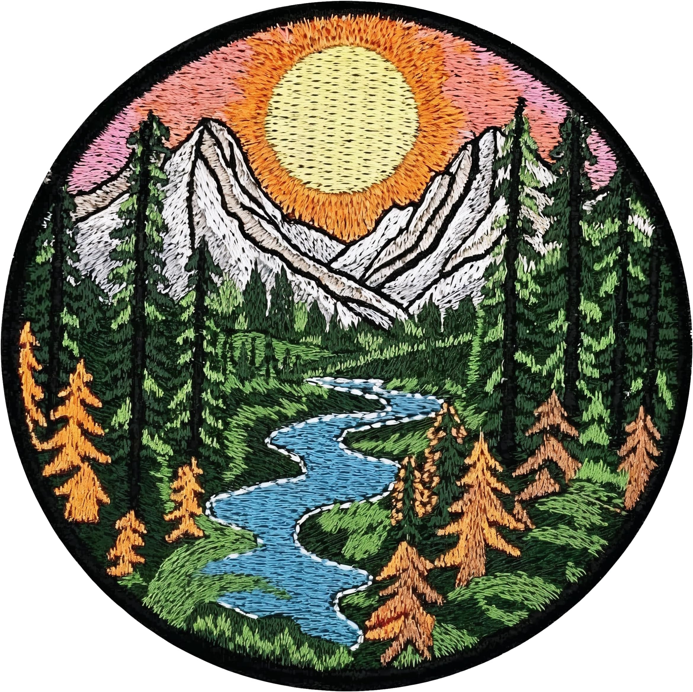 Amazon.com: 3.5" Mountain Patch - Scout Patches - Nature & Hiking Patches Iron On - Embroidered ...