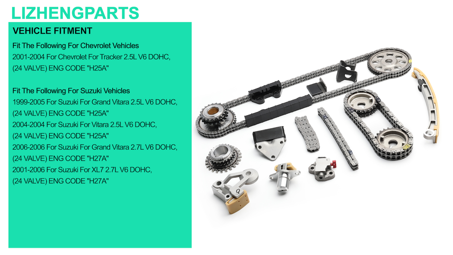 2001 Chevy Tracker Timing Chain A Premium 17PCS Engine Timing Chain