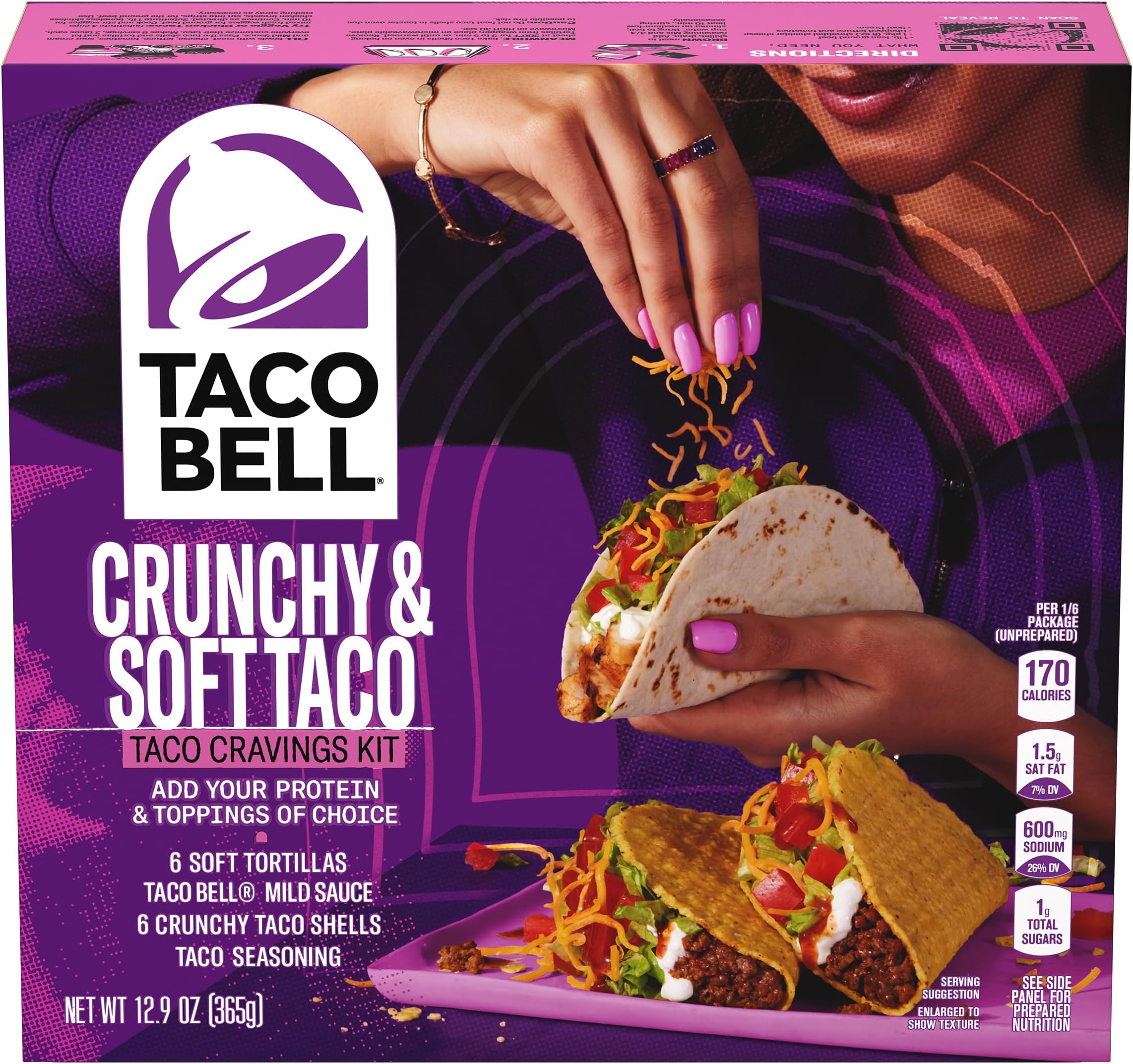 Amazon.com: Taco Bell Crunchwrap Supreme Cravings Kit, 22.6 oz Box ...