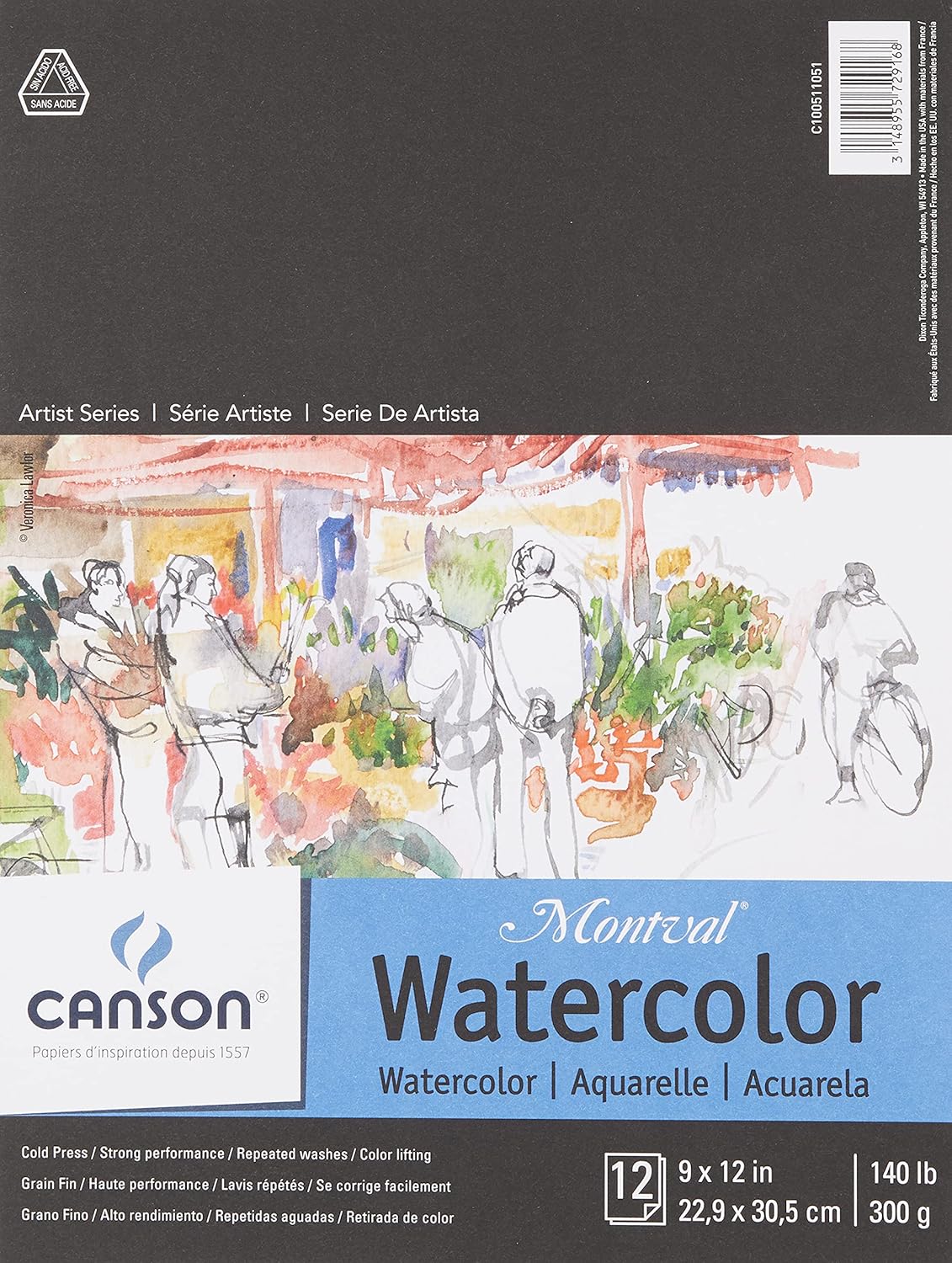 Amazon.com: Canson Artist Series Montval Watercolor Paper, Foldover Pad ...
