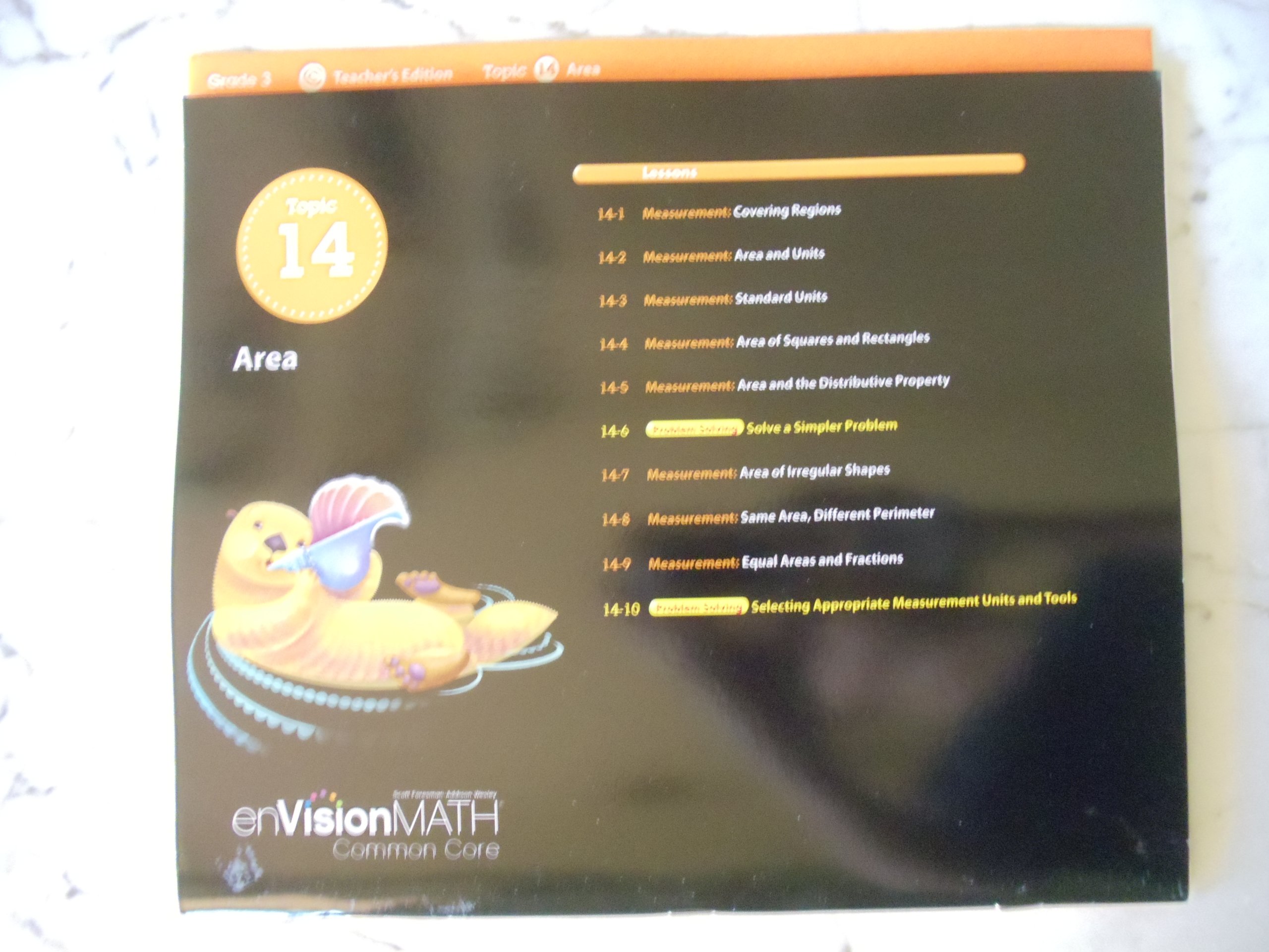 enVisionMATH Common Core/ Topic 14 Area/ Grade 3 Teacher's Edition ...