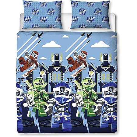 The Lego Ninjago Lightning 'Ninja' DOUBLE Duvet Cover Bed Set : Amazon ...