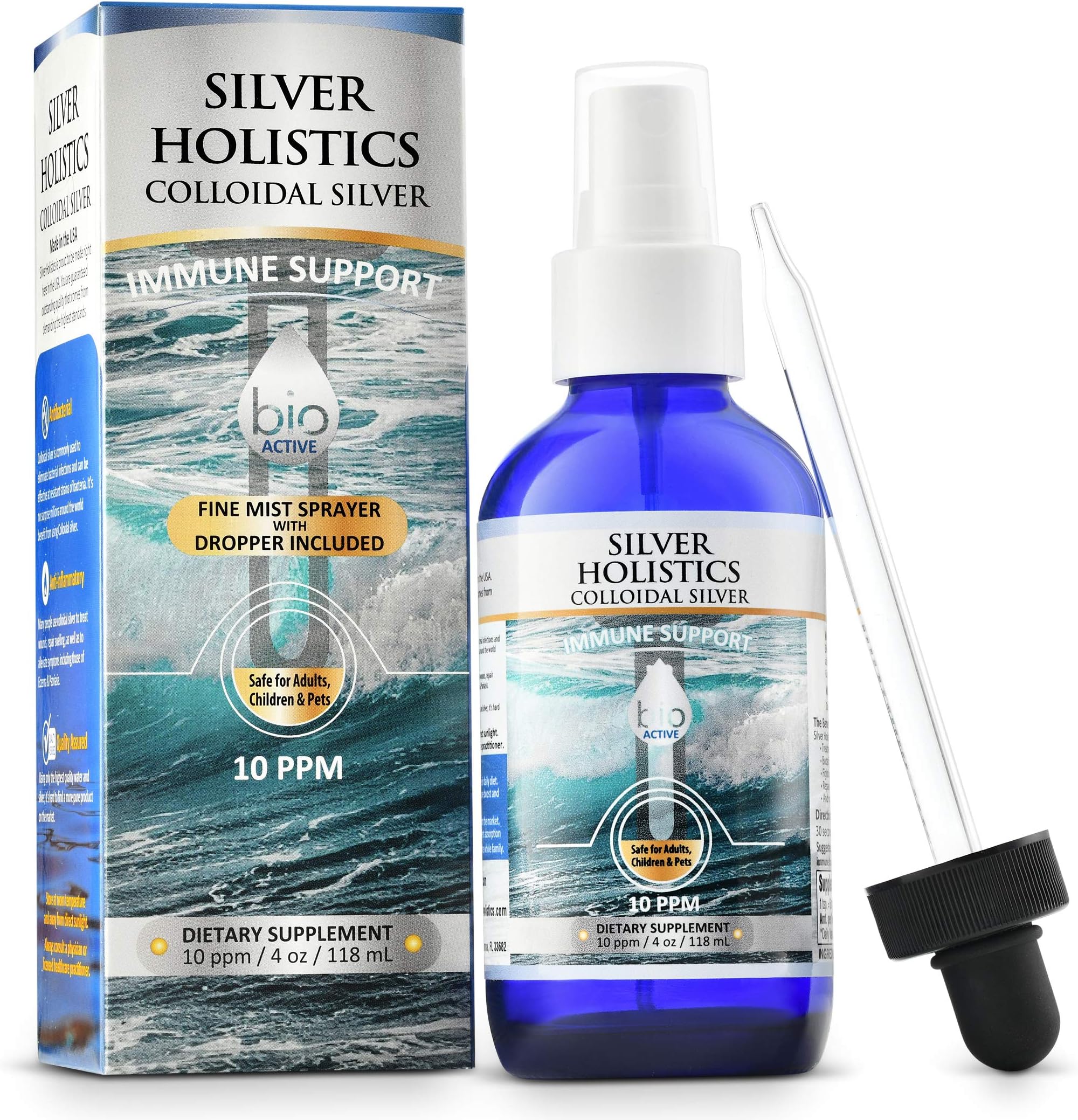 Amazon.com: Kaiame Naturals Colloidal Silver, Ionic Silver Solution, 10 ...