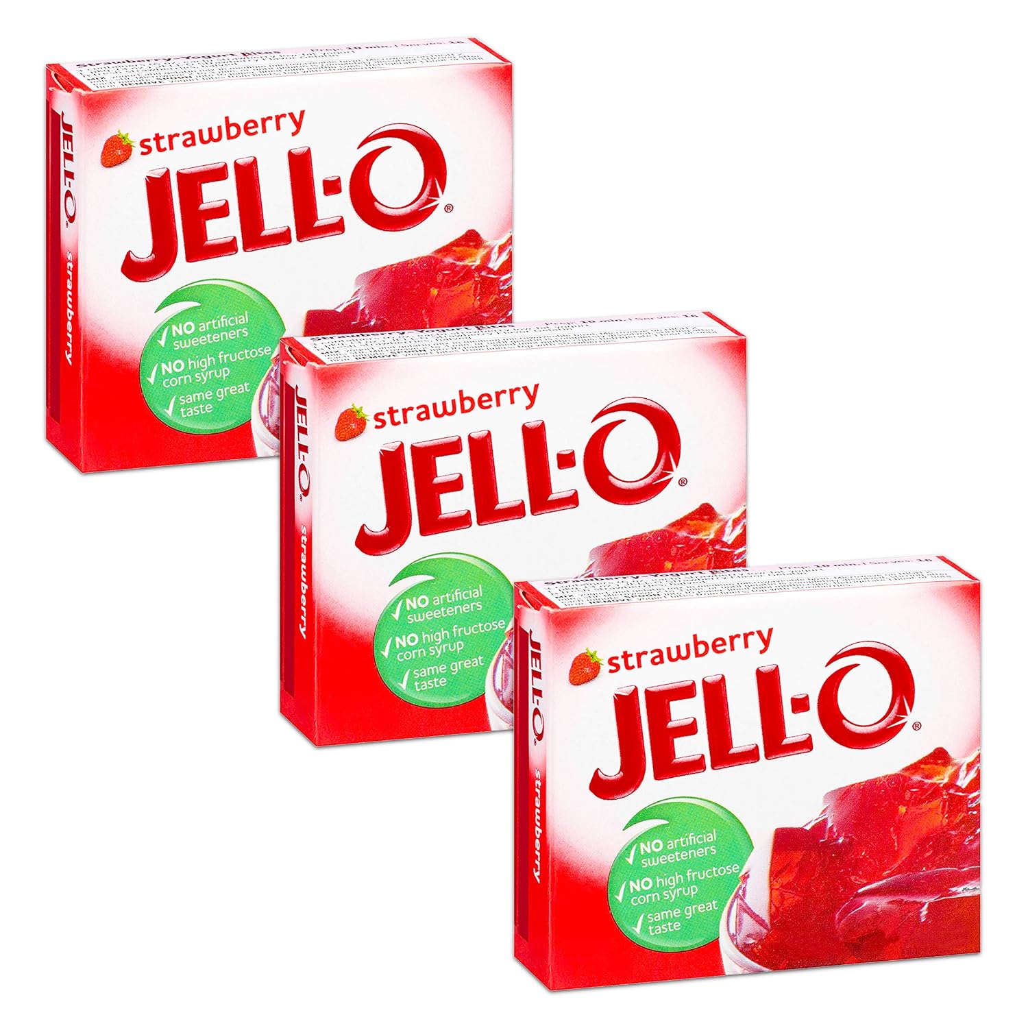 Amazon.com : Jell-O Gelatin Dessert, Strawberry Flavor, 3-Ounce Boxes ...