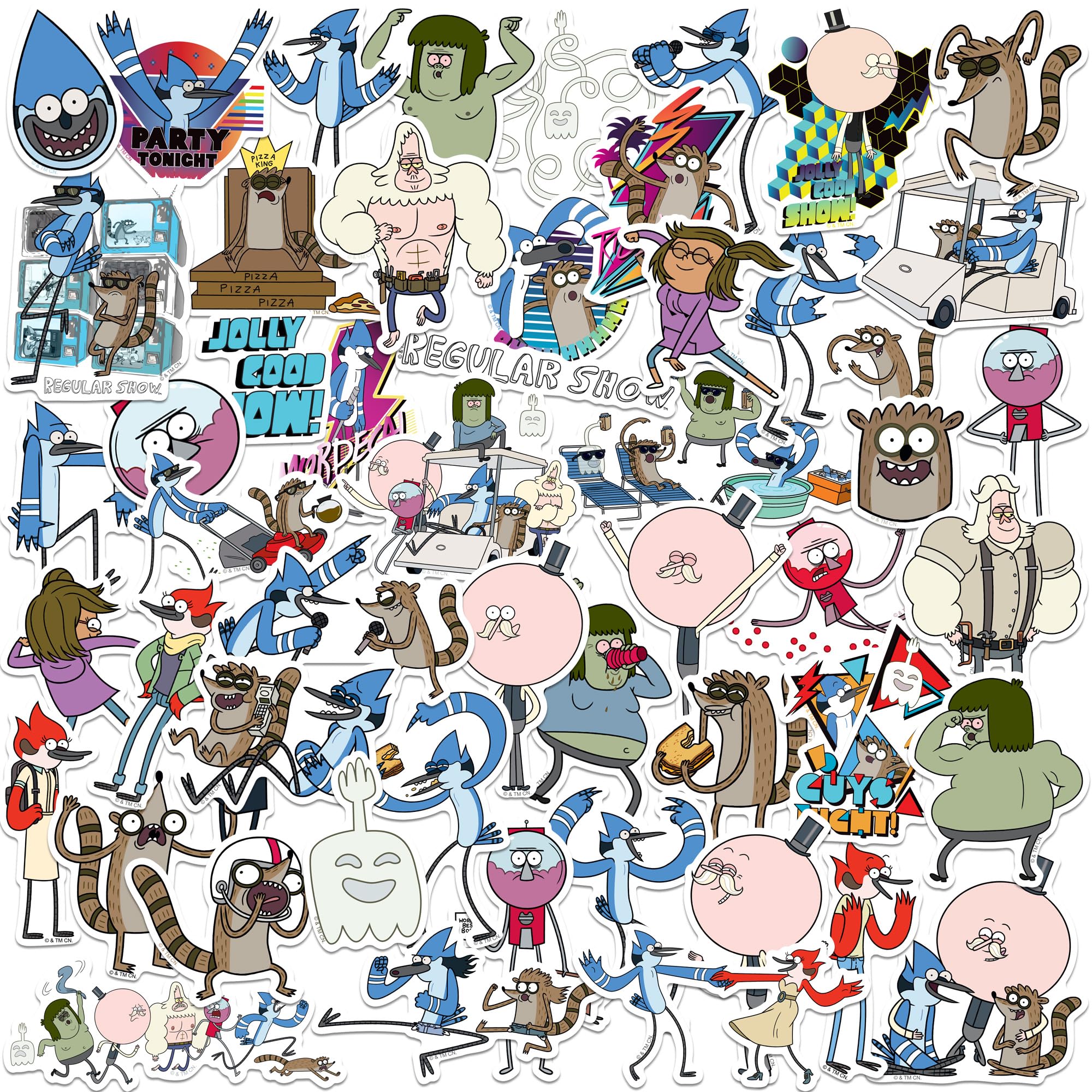 Amazon.com: Regular Show 50ct Vinyl Large Deluxe Stickers Variety Pack ...