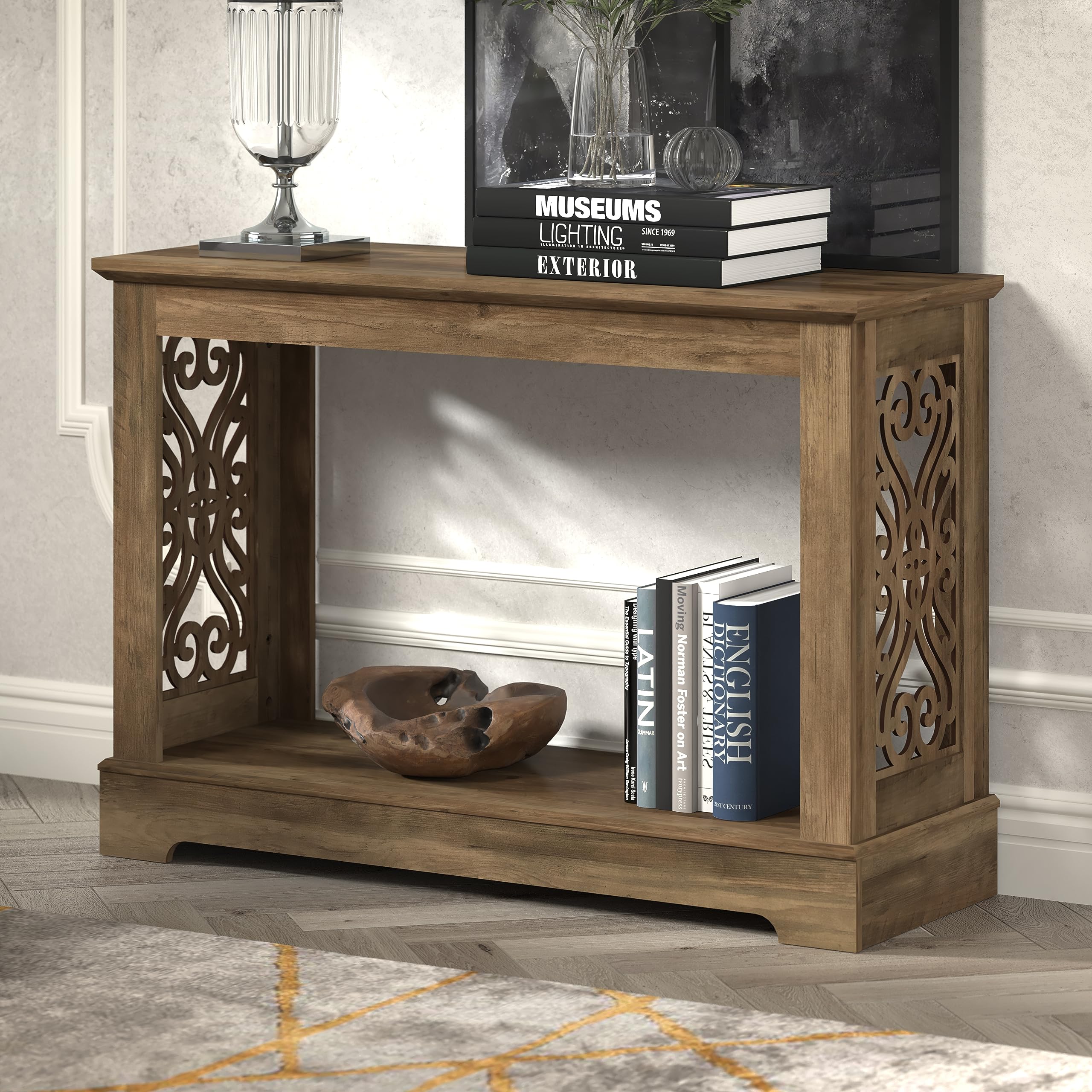 Amazon.com: Galano Heron Mission Sofa Console Table, Bookshelf with ...