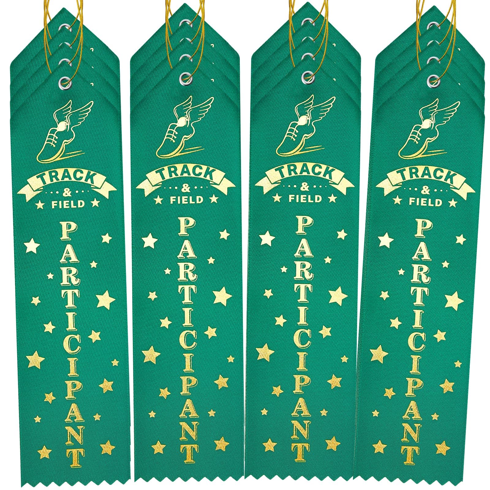Amazon.com: Zeyune 50 Pcs Track and Field Participant Ribbon Green ...