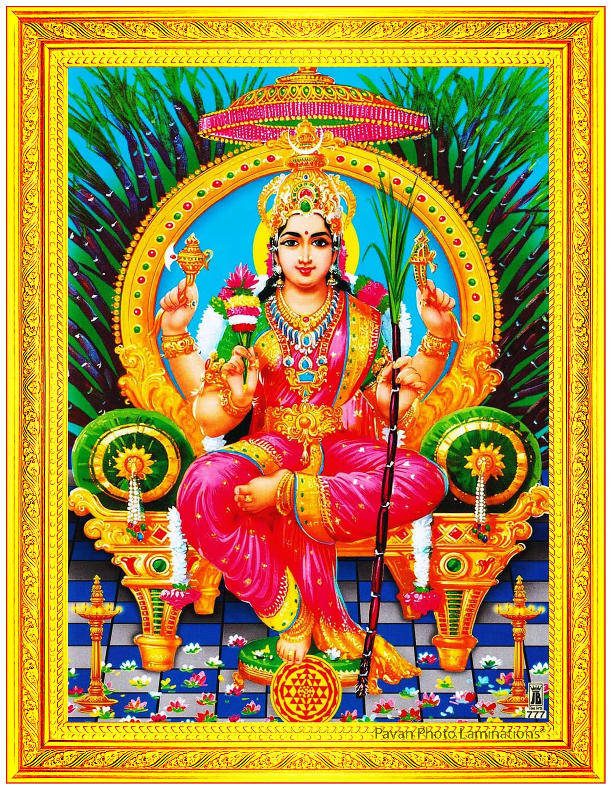 Buy Pavan Photo Laminations Lalitha Devi for Pooja Tripura Sundari Mata ...