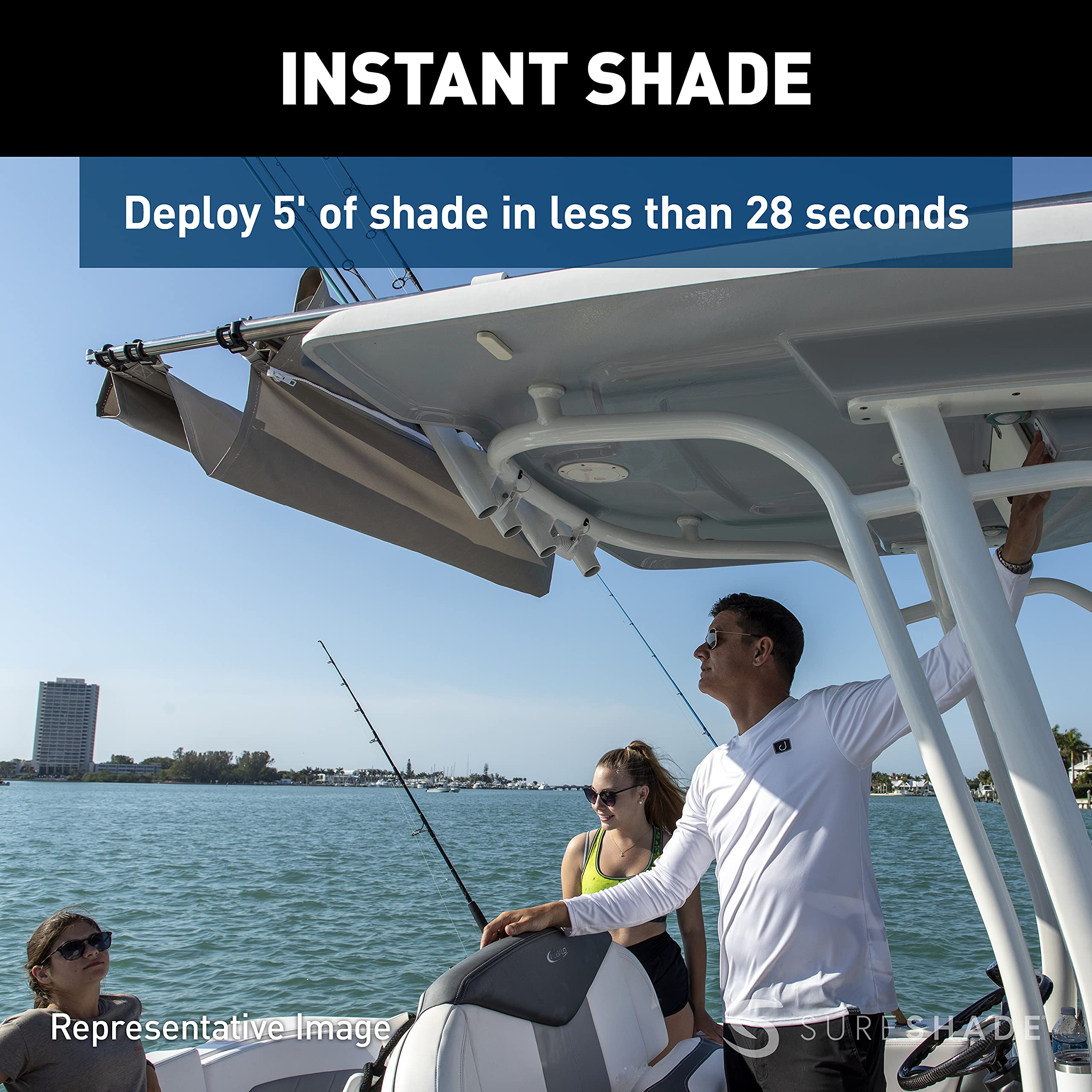 Automatic Sun Shade For T-top And Hardtop Boats SureShade PTX Power ...
