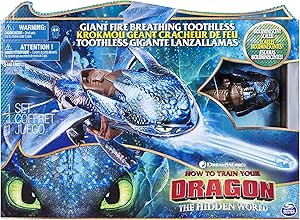 Dragons, Sdentato Sputafuoco, Drago di 51 cm con Effetti Sputafuoco e Decorazioni ...