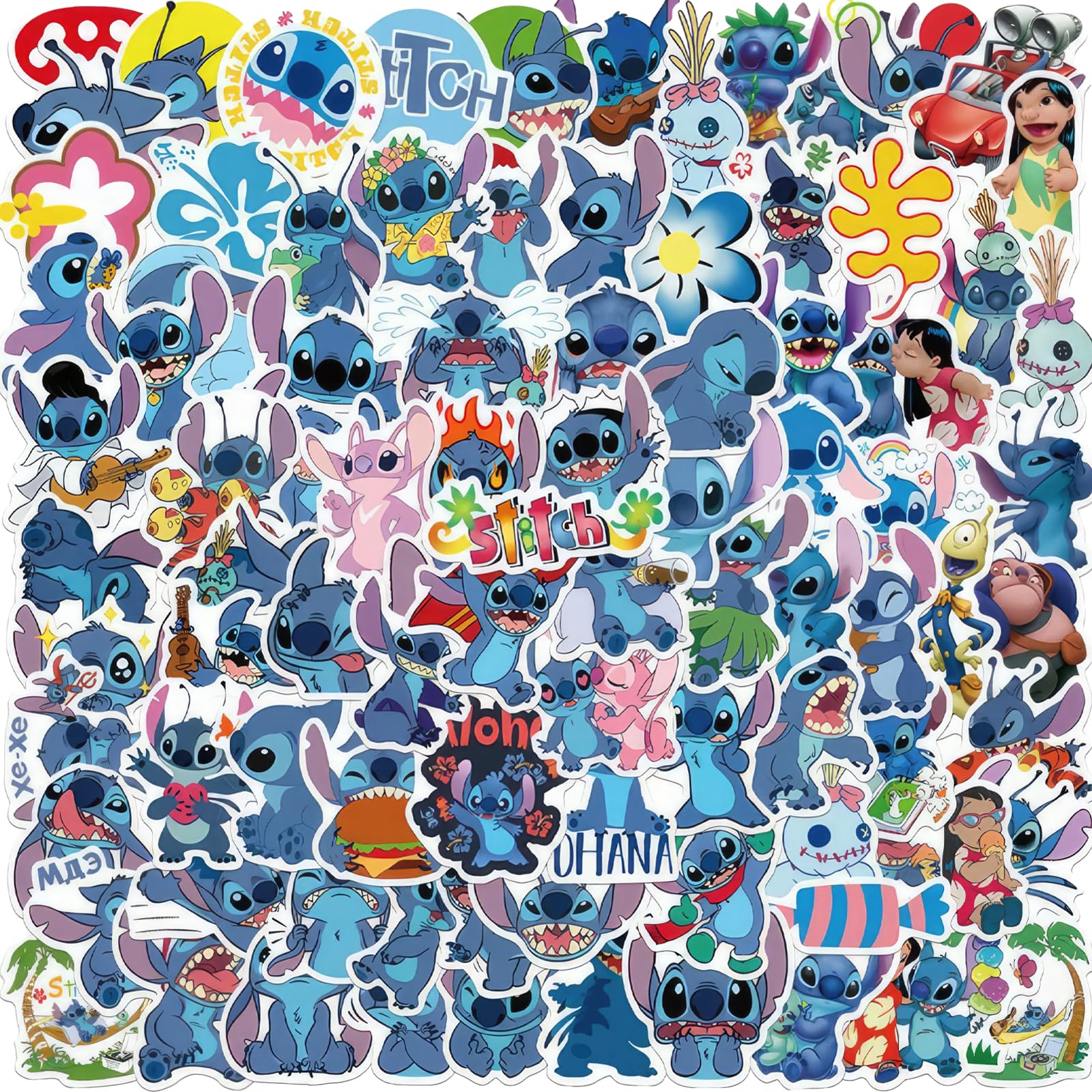 100Pcs Cartoon Stickers Stitch Stickers for Water Bottles, Anime ...