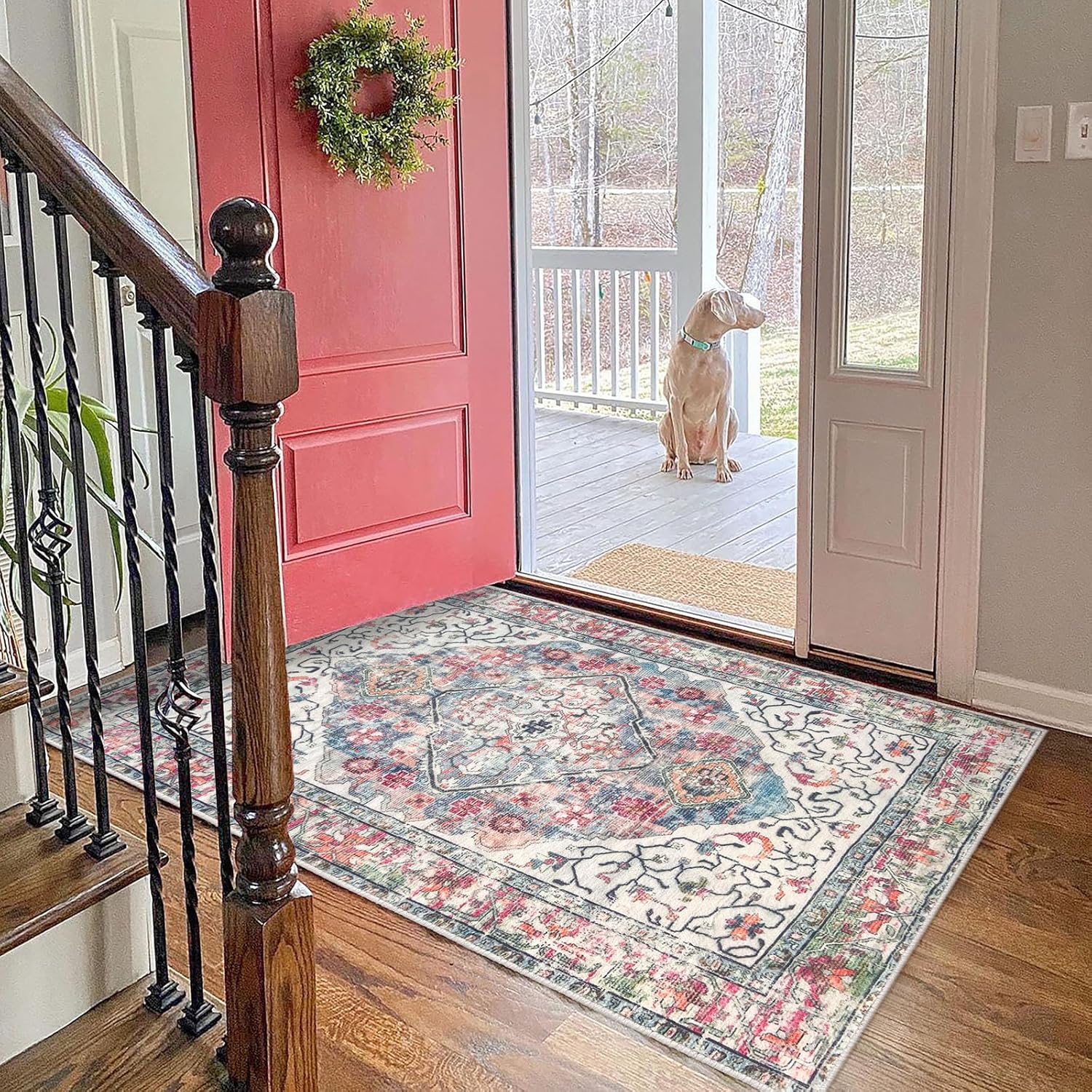 Amazon.com: KOZYFLY Boho Area Rug 3x5 Ft Rugs for Entryway Washable ...