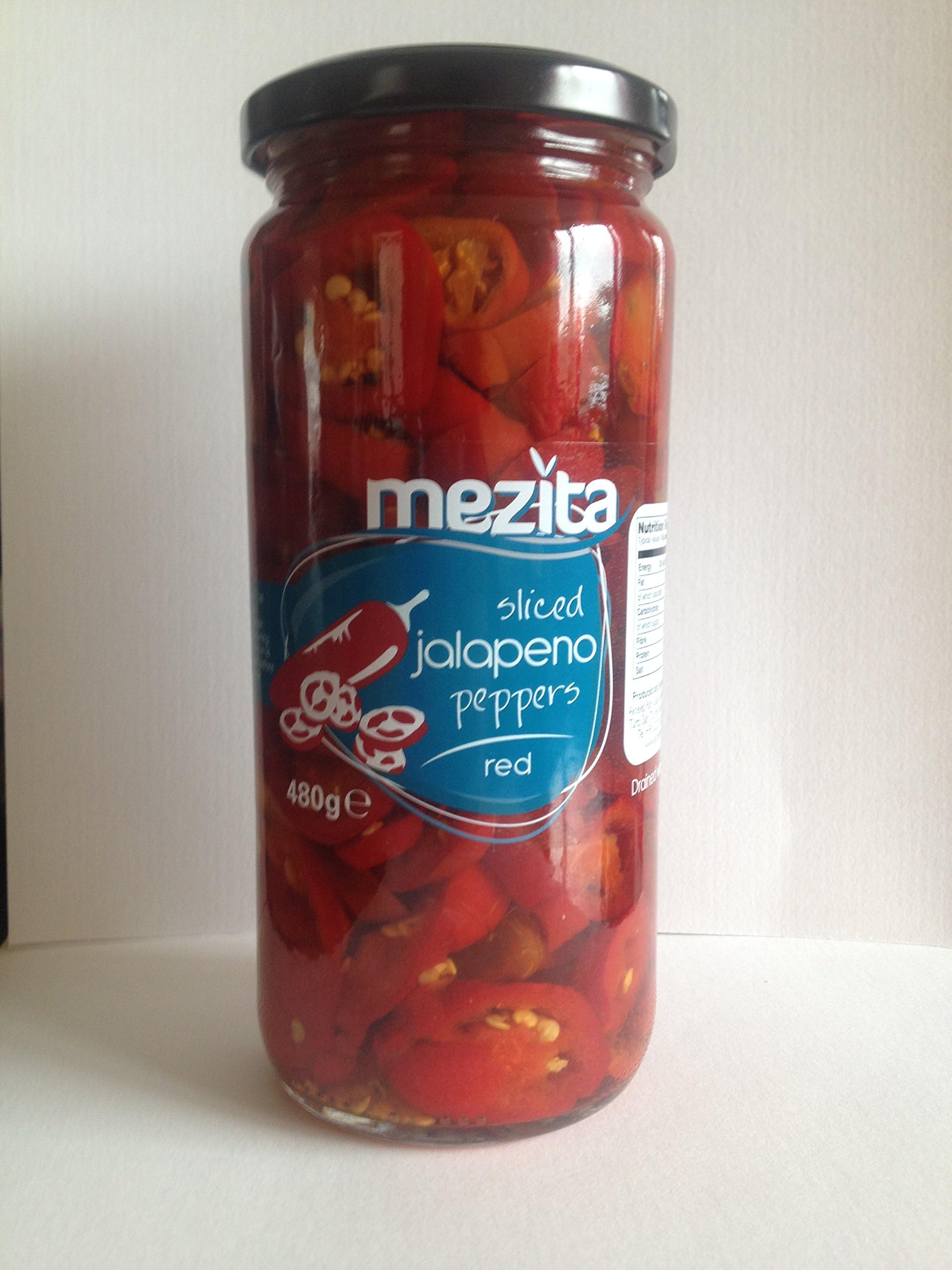 Amazon.com : Mezita Sliced Red Jalapeno Peppers 17 Oz : Grocery ...
