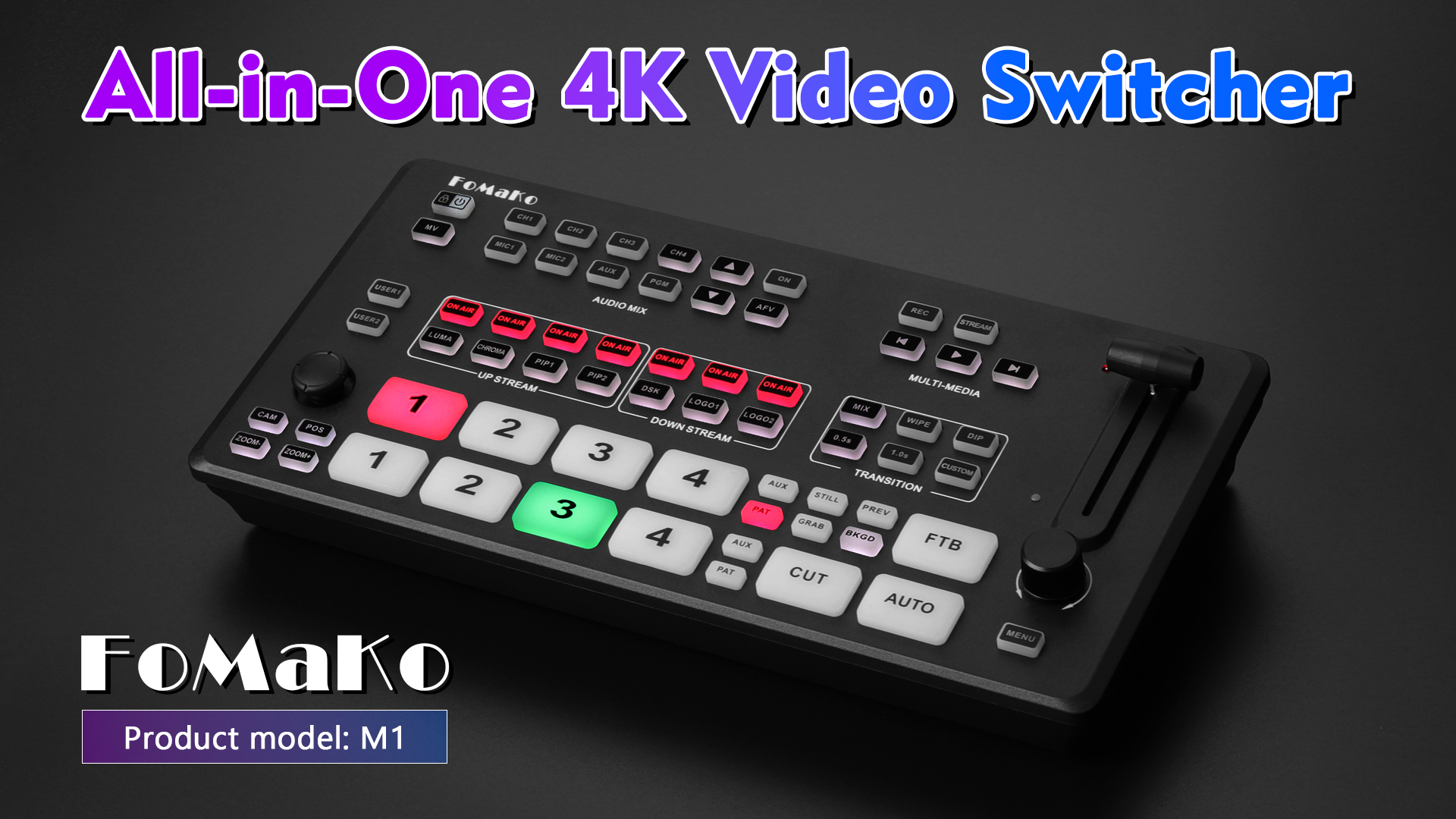 Watch FoMaKo M1 4K HDMI Video Mixer Switcher, 5-Channel on Amazon Live