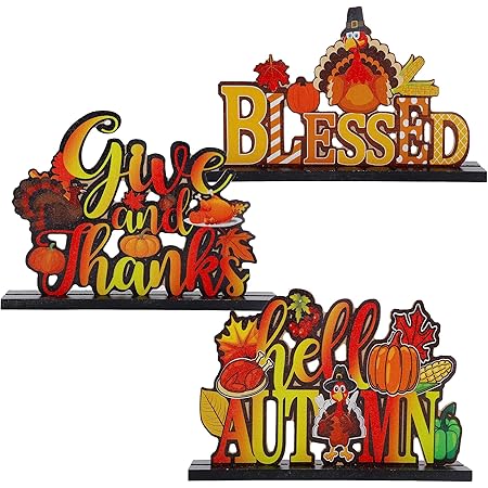 Amazon.com: 3 Pcs Thansgiving Fall Table Decoration Thansgiving Table ...