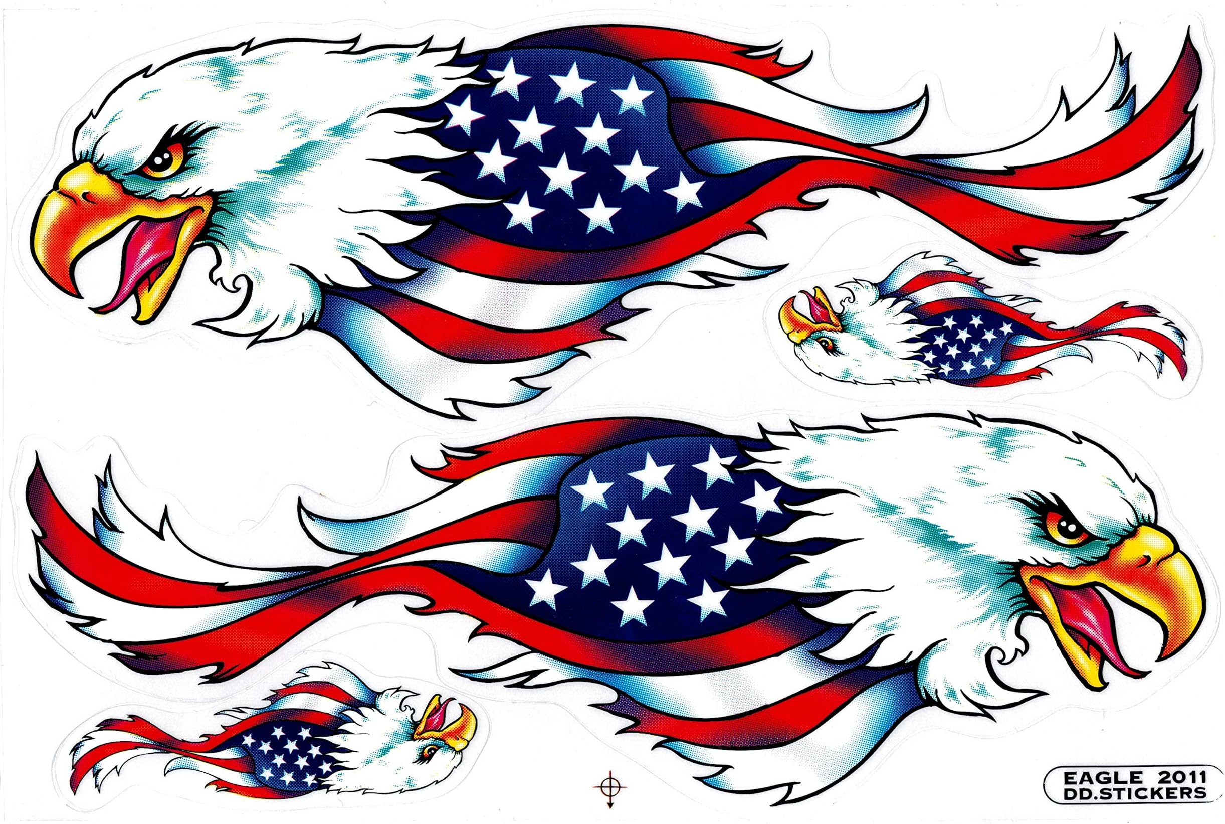 Amazon.com - American Flag Eagles Car Stickers Eagle US Flags Car ...
