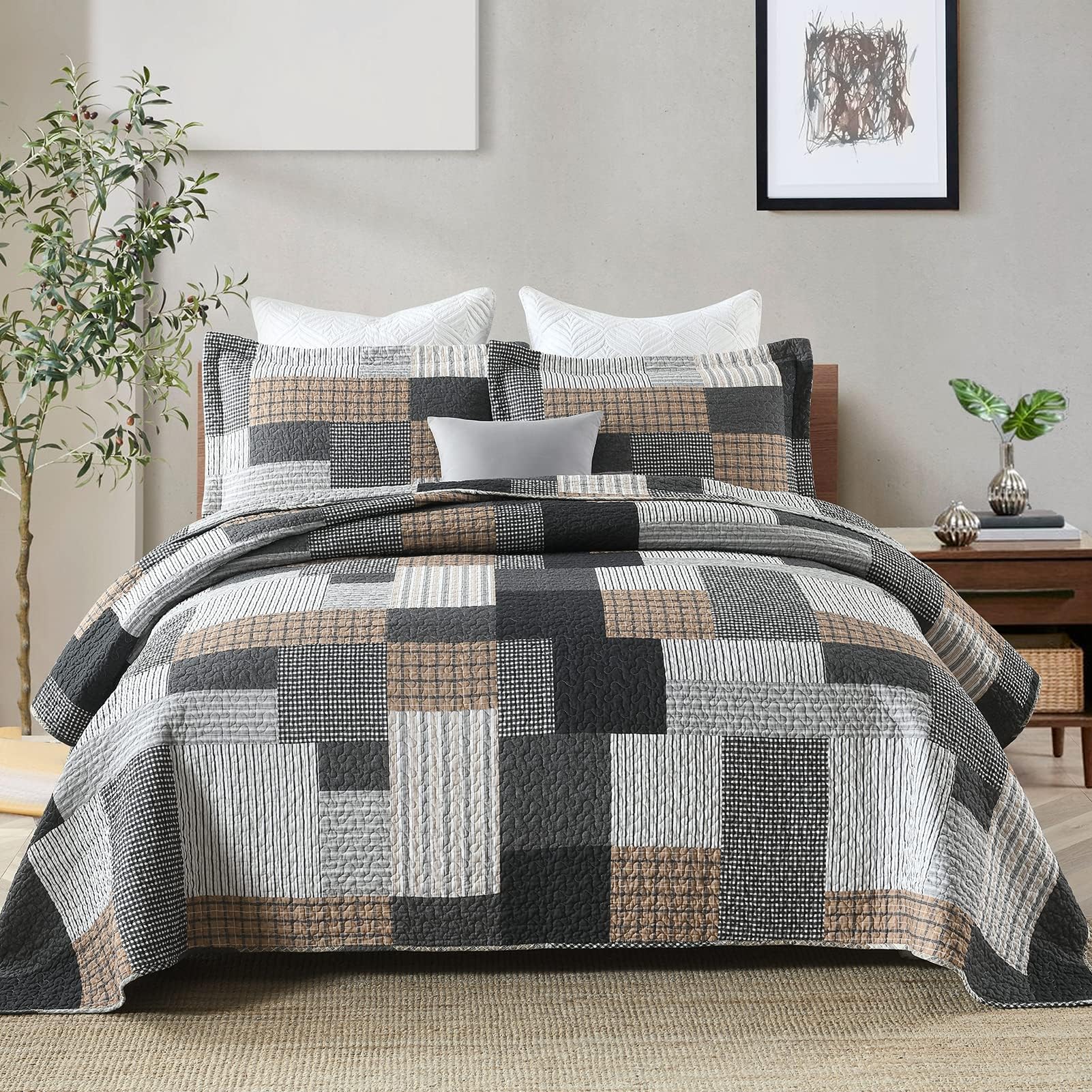 Amazon.com: Cozy Line Home Fashions 100% Cotton Real Patchwork ...
