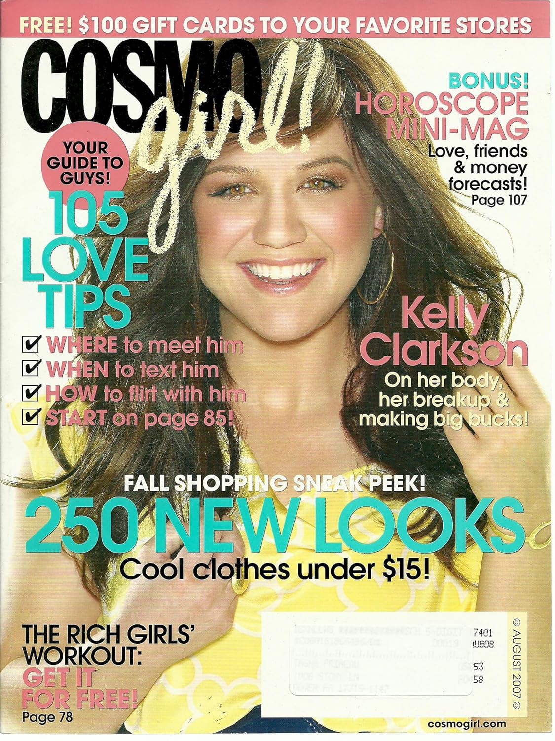 Cosmo Girl ~ August 2007~ Kelly Clarkson: Amazon.com: Books