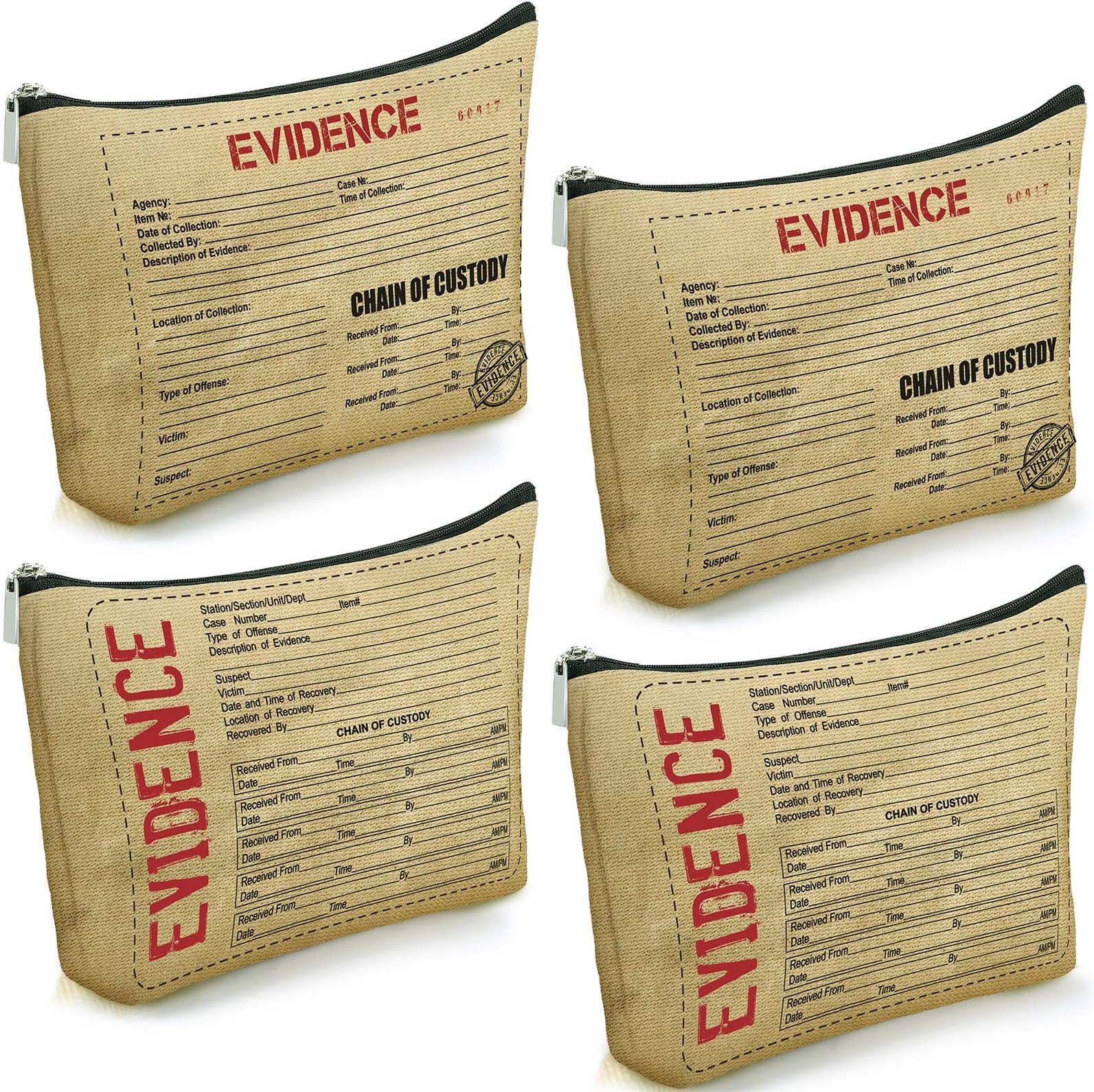 Amazon.com : Oudain 4 Pcs Evidence Bags Evidence Makeup Bag Novelty ...