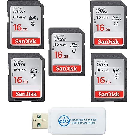 Amazon.com: 5 Pack - SanDisk Ultra 16GB SD SDHC Memory Flash Card UHS-I ...