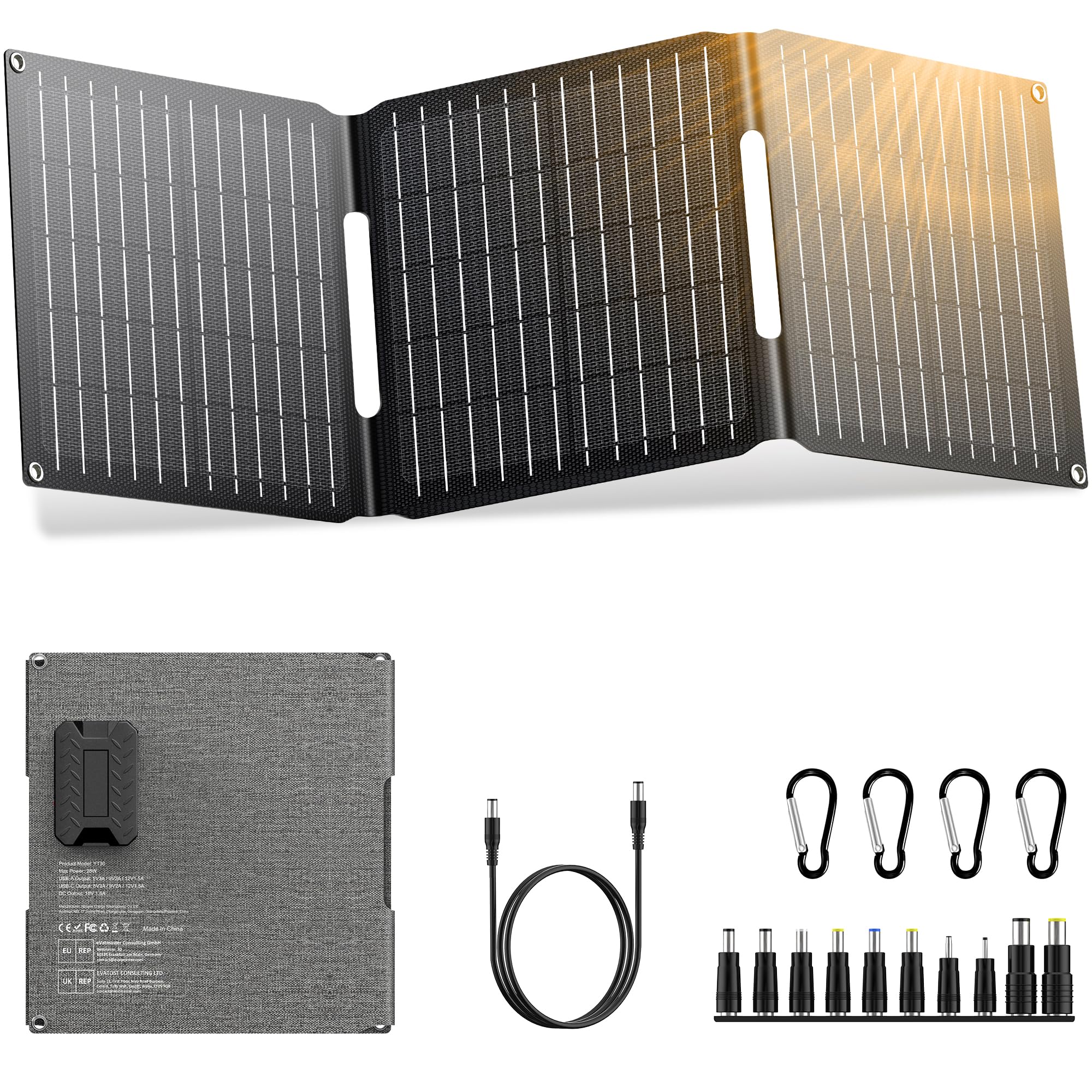 Amazon.com : Portable Solar Panel Charger 30W, ZeroKor Foldable Solar ...
