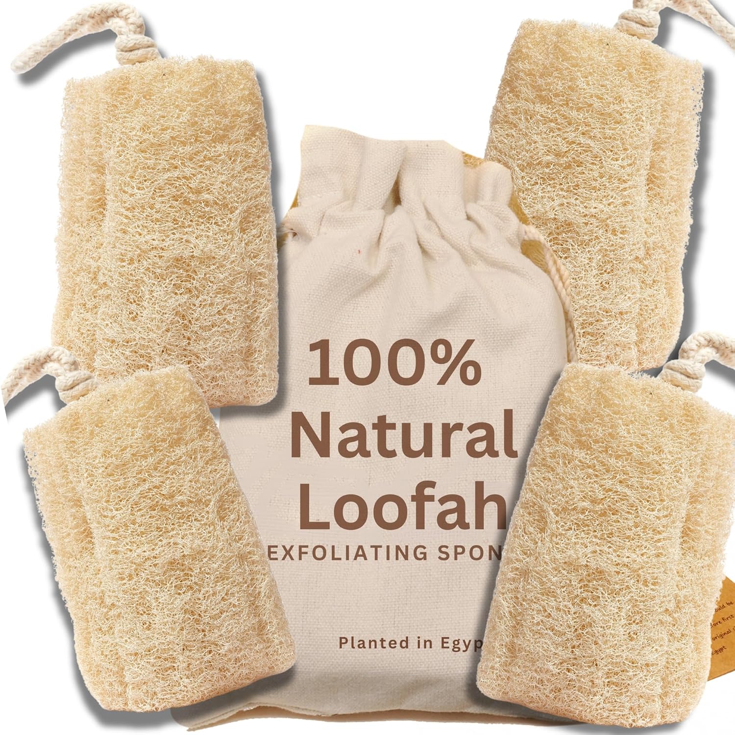 Exfoliating Body Scrubber Loofah Sponge - Natural Egyptian Bath ...