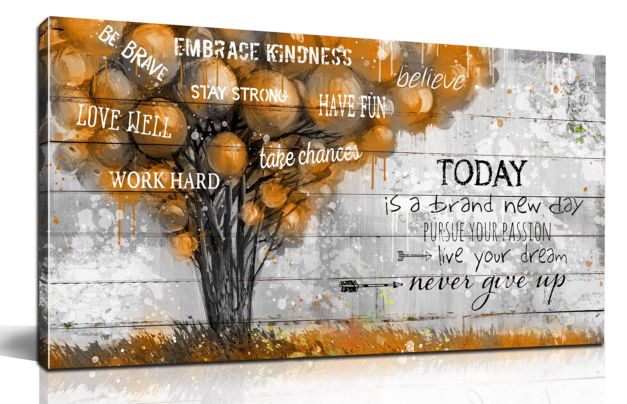 Amazon.com: Inspiration Quotes Brown Tree Pictures Wall-Decor for ...